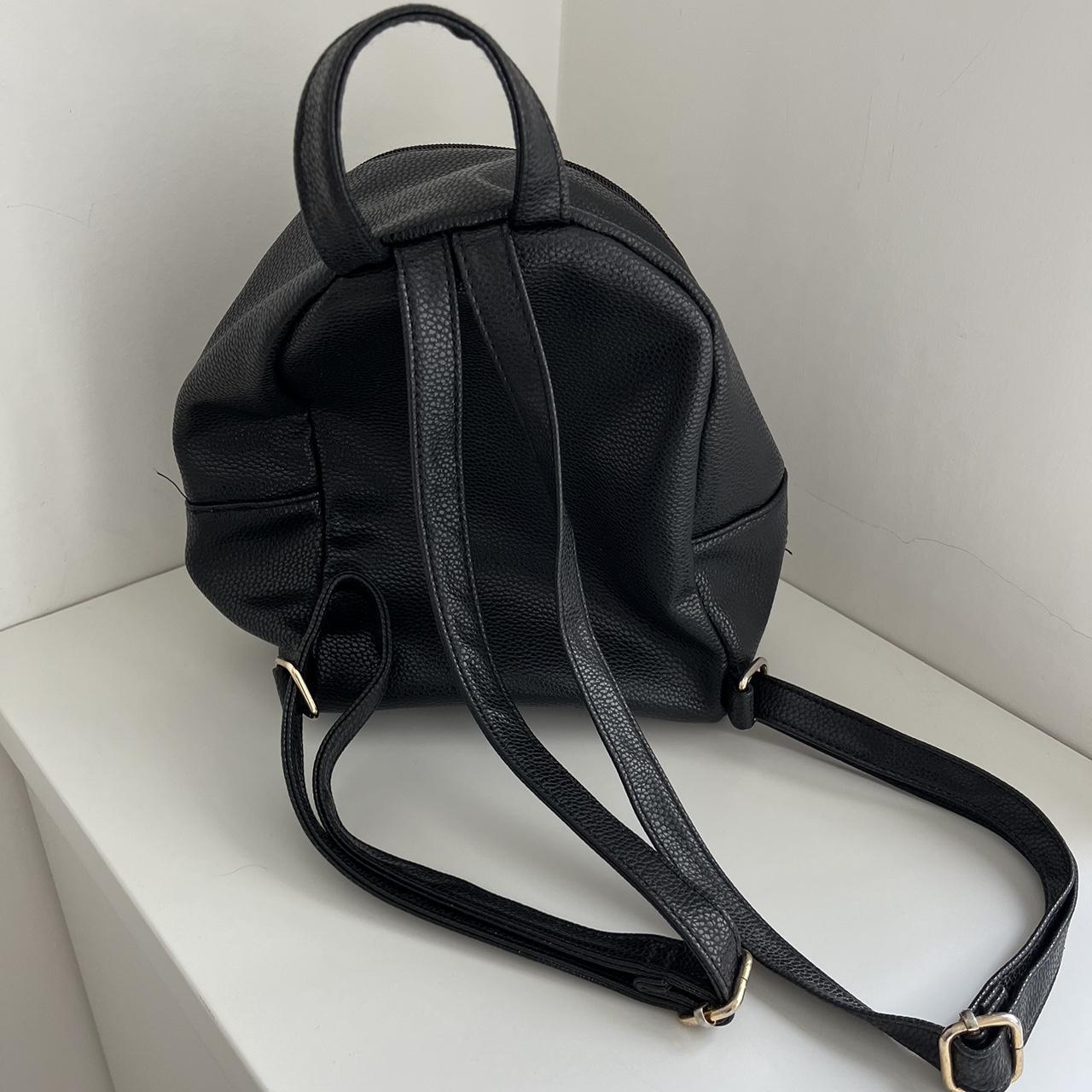 mini leather backpack with gold hardware. super cute... - Depop