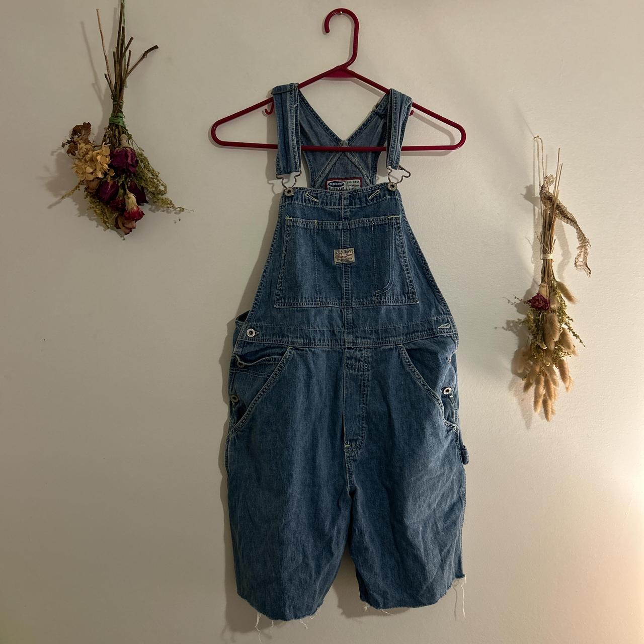 Vintage old navy cut off overall shorts | Depop