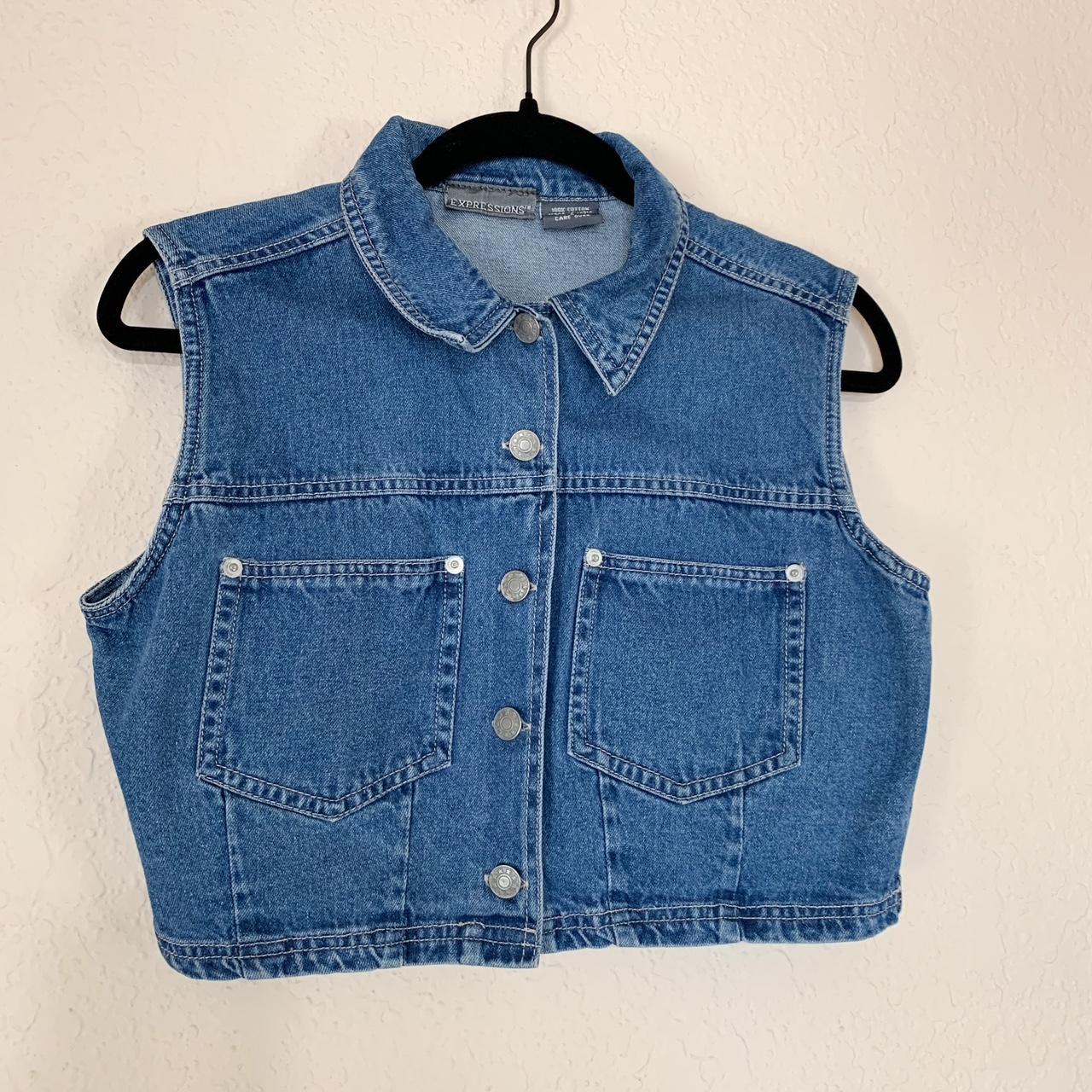 Cropped Summer Jean Denim Vest Product Details ... | Depop