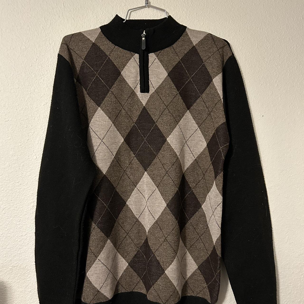 Studio Men's Black and Tan Jumper | Depop