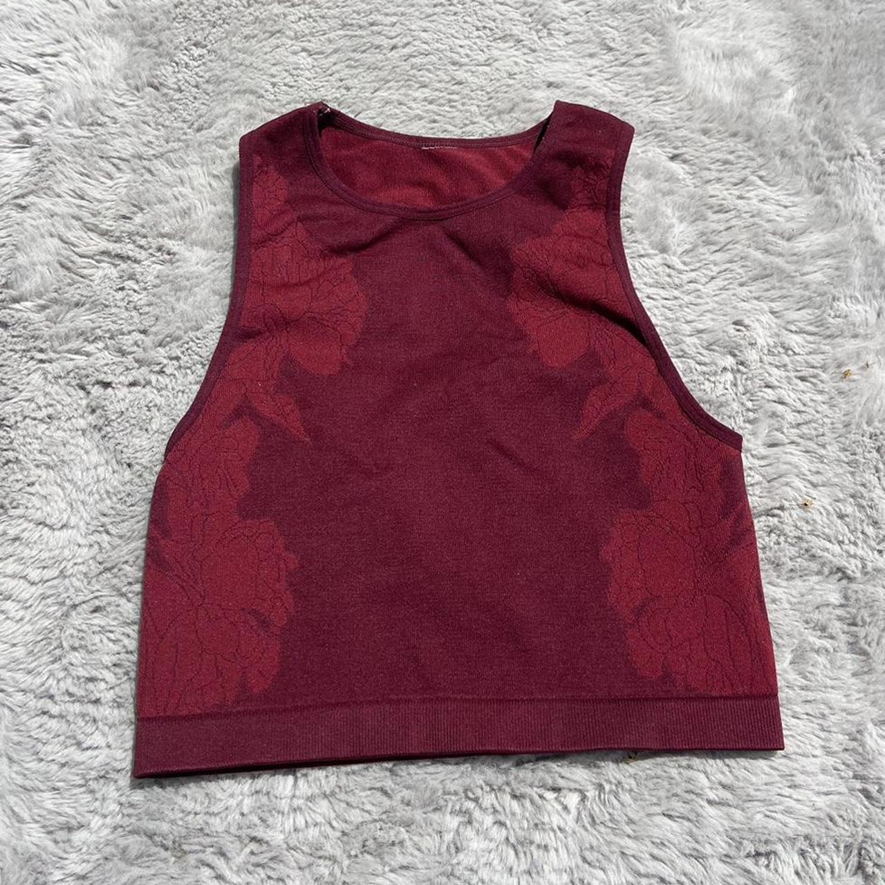 Fabletics workout top Dark red and red workout top... - Depop