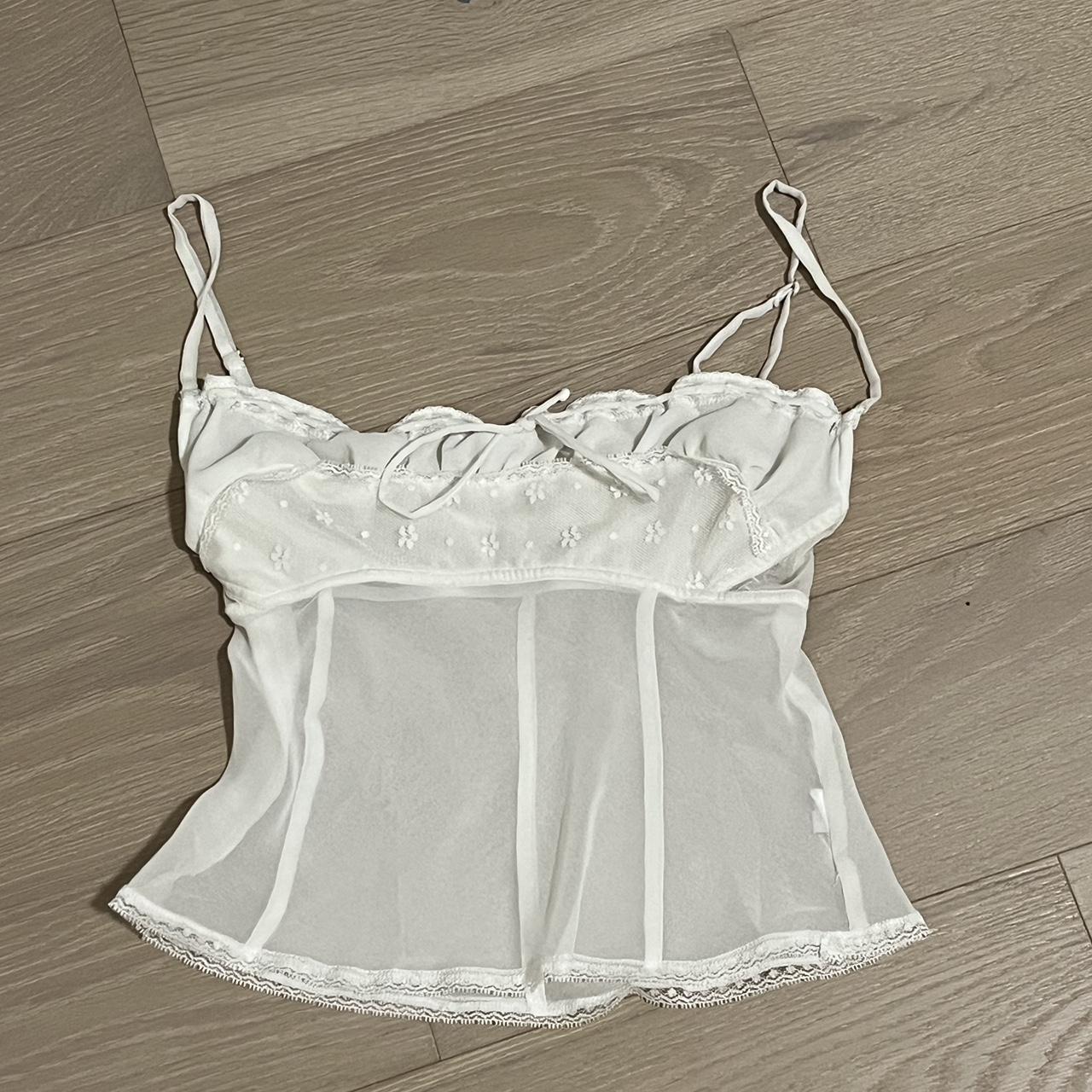 unif angel top ʚ₍ᐢ ›̥̥̥ ༝ ‹̥̥̥ ᐢ₎ɞ size xs white lace... - Depop