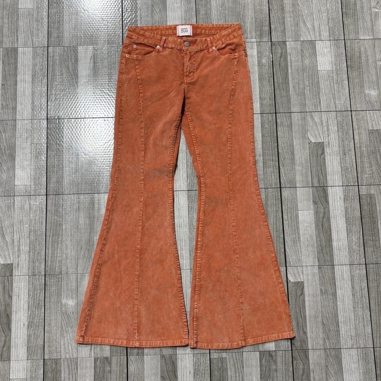 Crazy orange corduroy flair bell bottoms - Depop