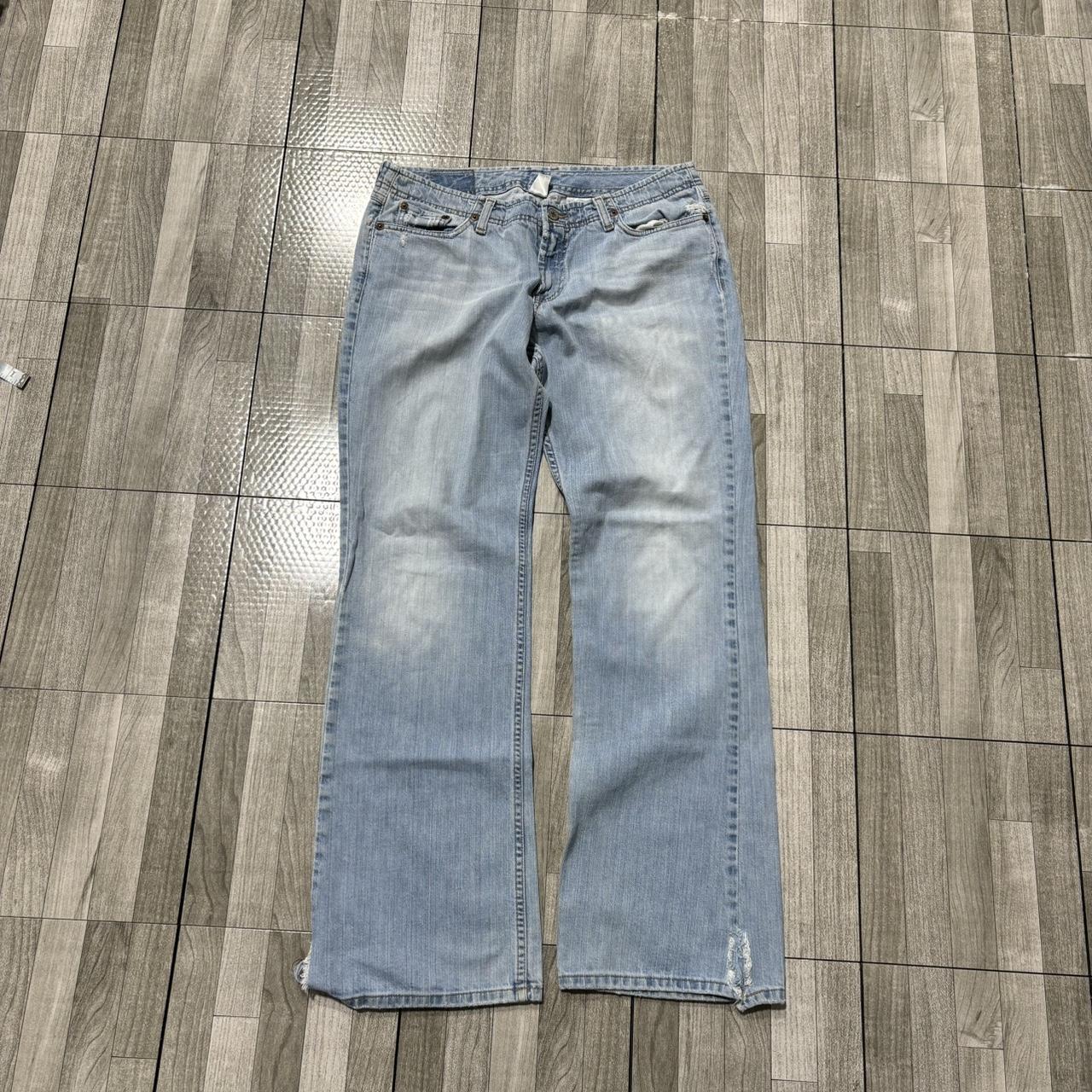 Beautiful light washed wide leg lucky jeans made in usa - Depop
