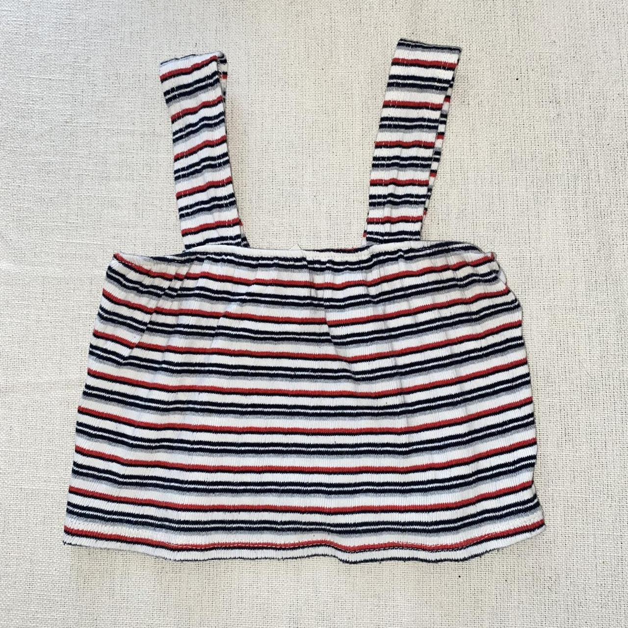 Cute striped cropped tank with excellent condition... - Depop