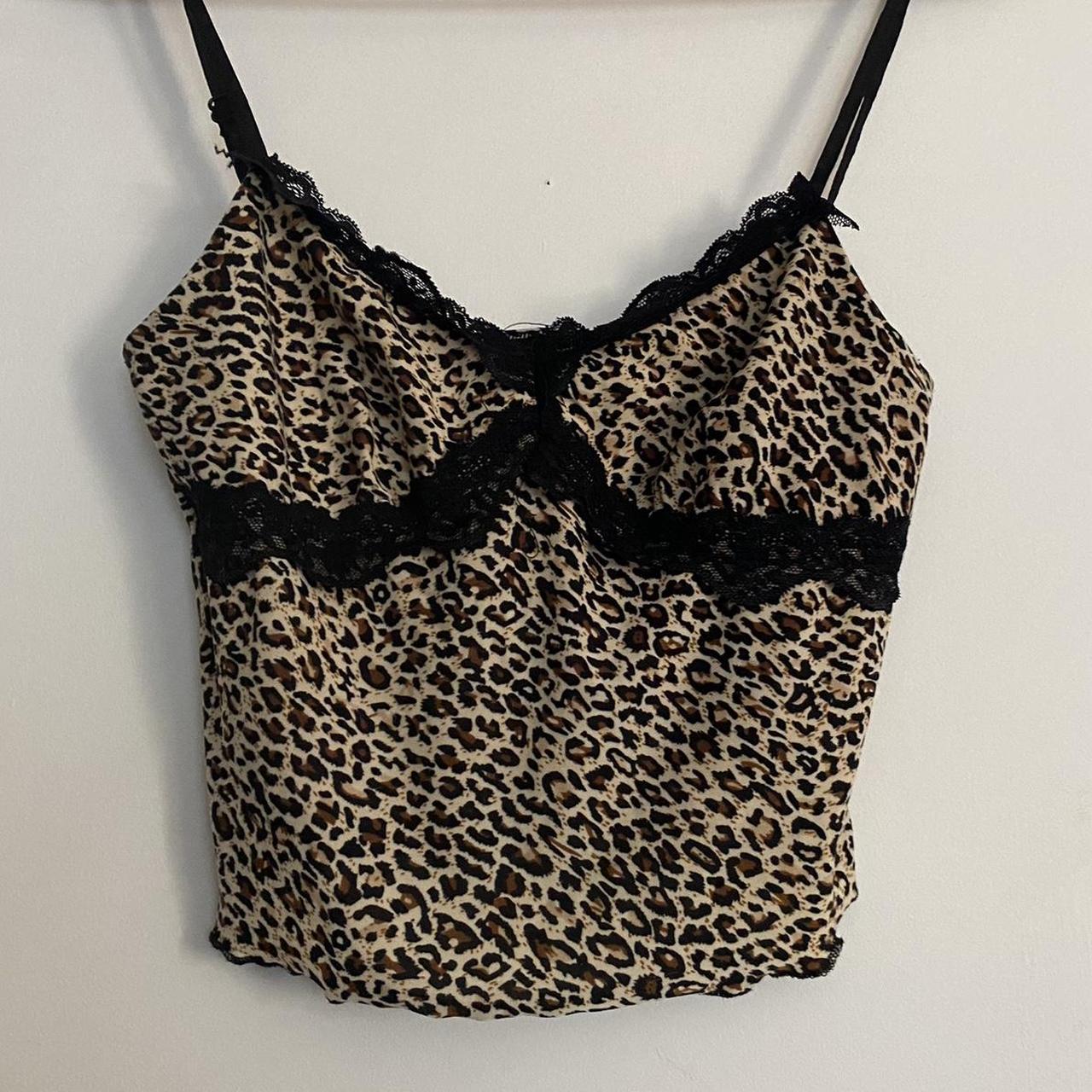 Shein cheetah print lace tank top with adjustable... - Depop