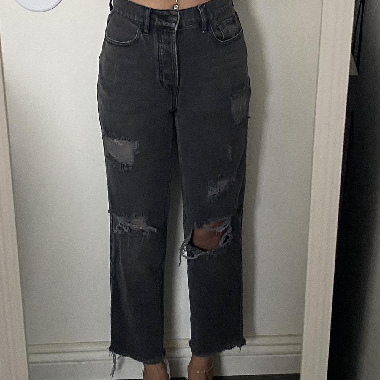 Black ripped high rise cropped pacsun jeans. No... - Depop