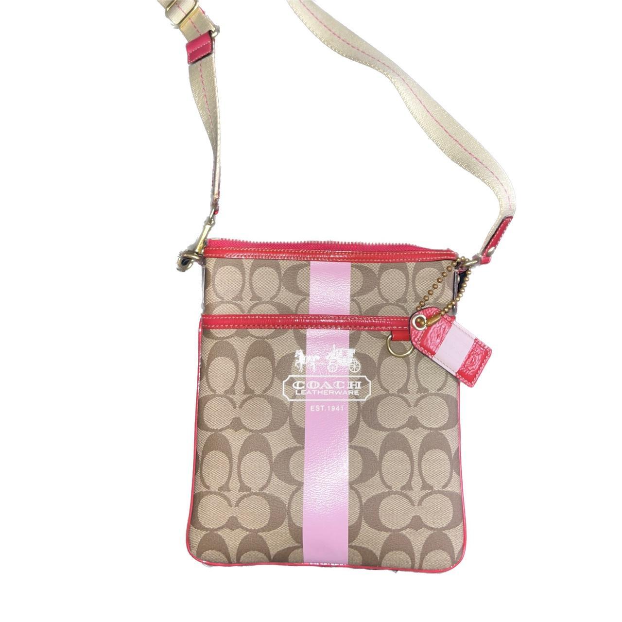 pink & tan coach bag mini crossbody bag not too... - Depop