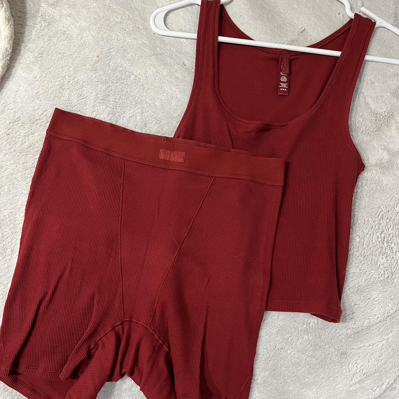 skims set in red size medium - Depop