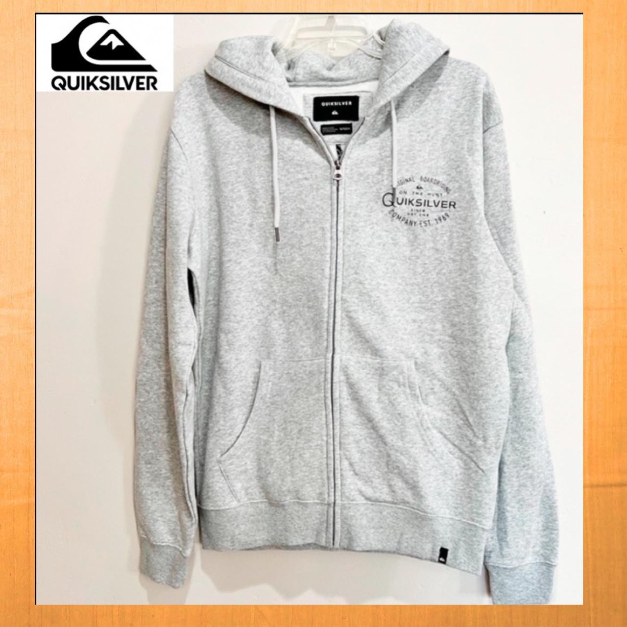 Quiksilver Men's Grey Hoodie | Depop