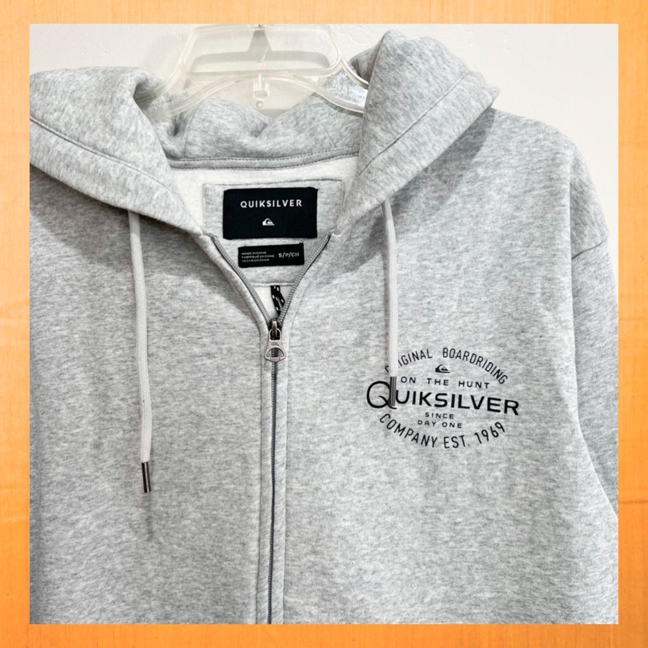 Quiksilver Men's Grey Hoodie | Depop