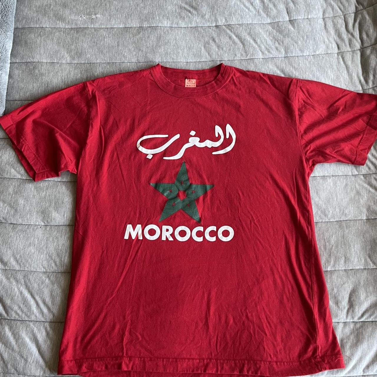 Vintage Moroccan Flag Tee. Made in Morocco. Cotton.... - Depop