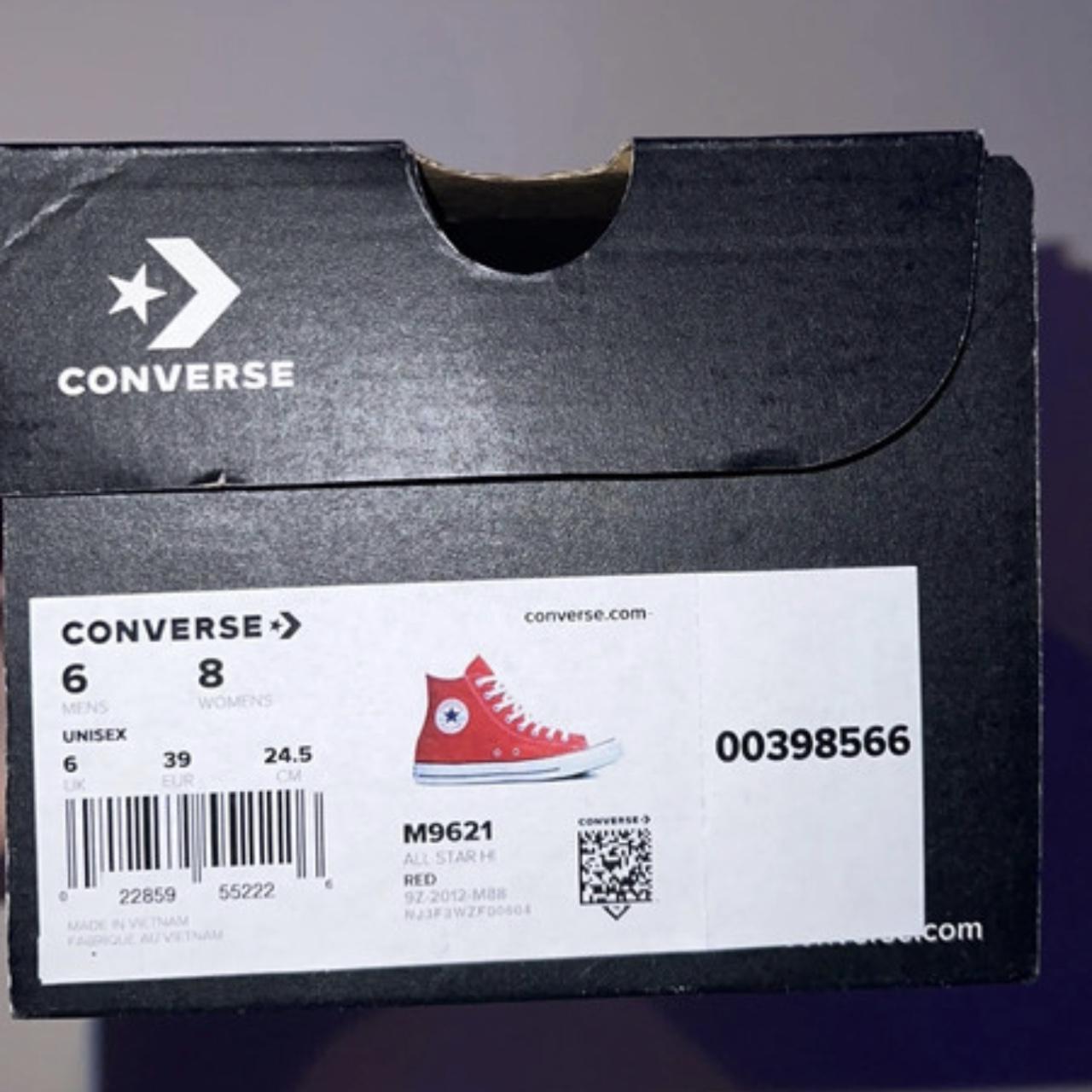 Converse Women's Red and Burgundy Trainers | Depop