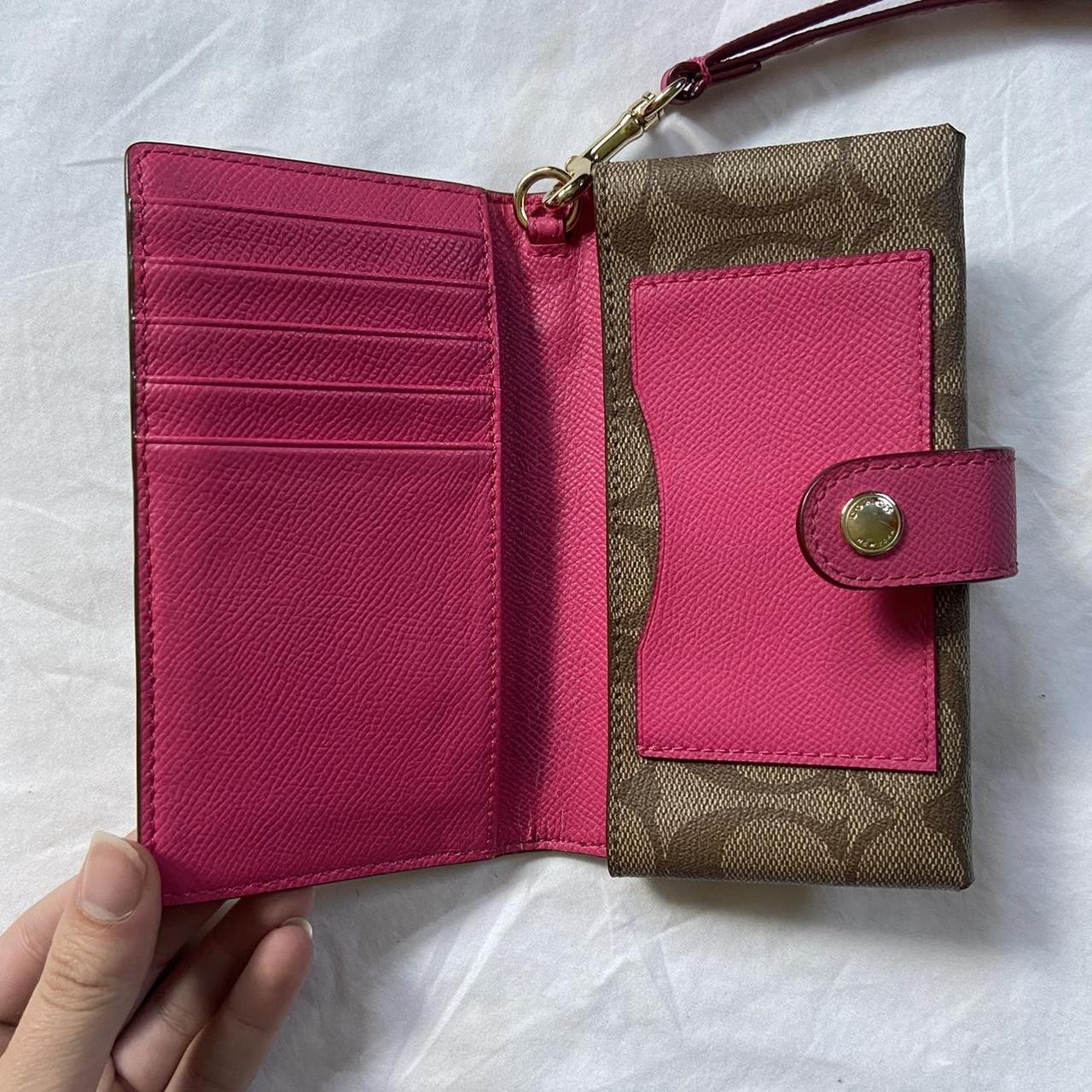 Pink and brown coach wallet! - In good condition! -... - Depop