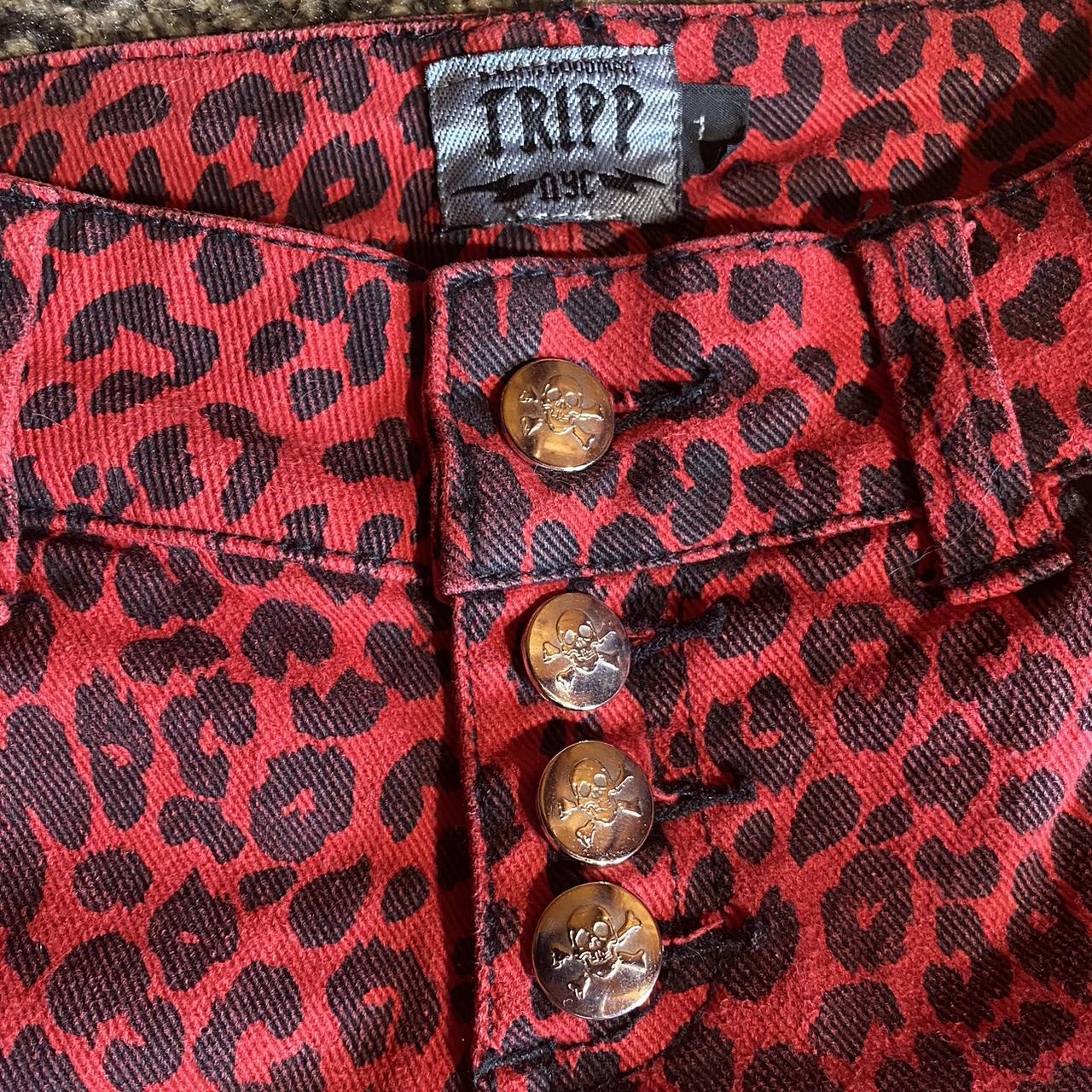 Tripp NYC red leopard jeans. Total rock star pants.... - Depop
