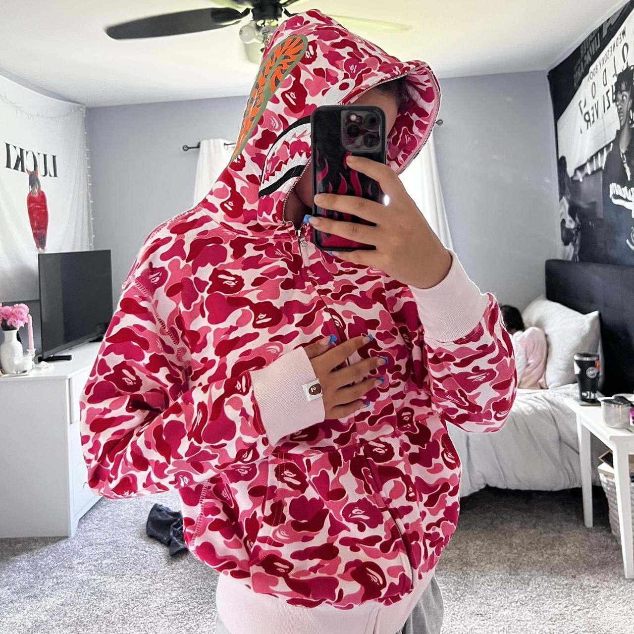 ‼️ON HOLD DO NOT BUY‼️ thrifted pink bape zip up. also... - Depop