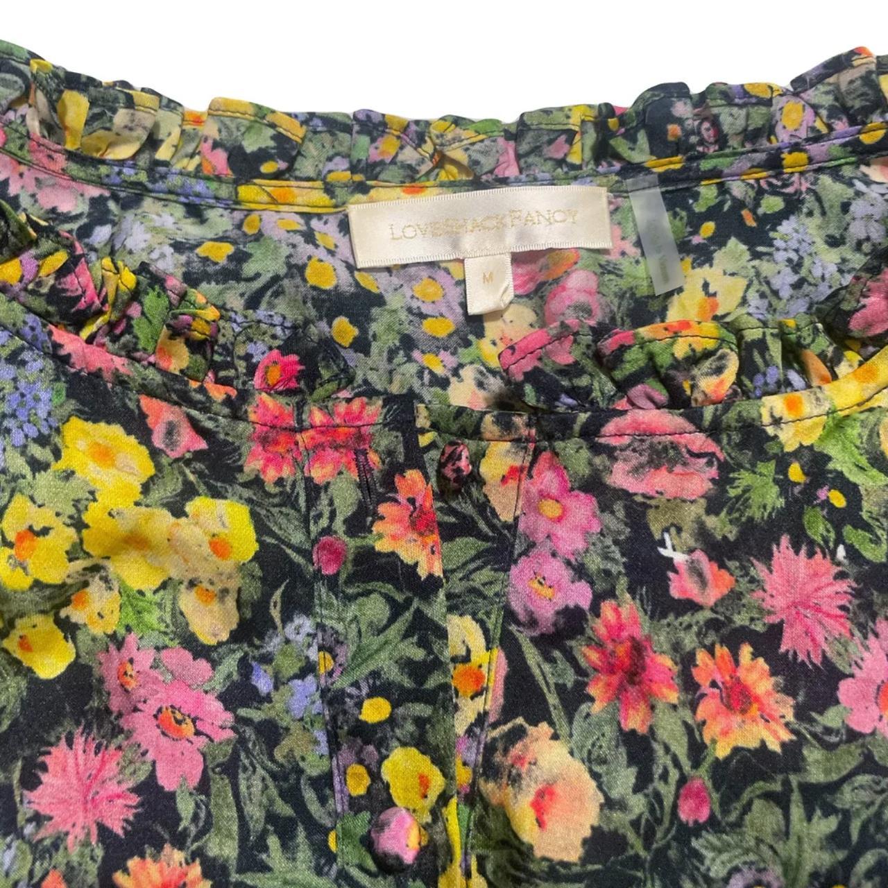 Love Shack Fancy floral print dress with cinched... - Depop