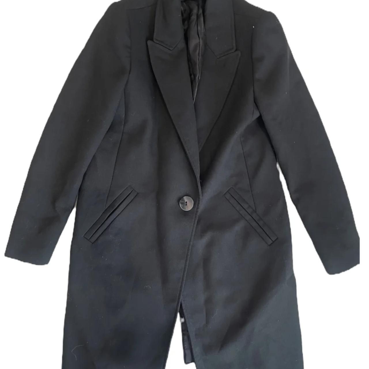 Zara twill black mid length coat. Brand size:... - Depop
