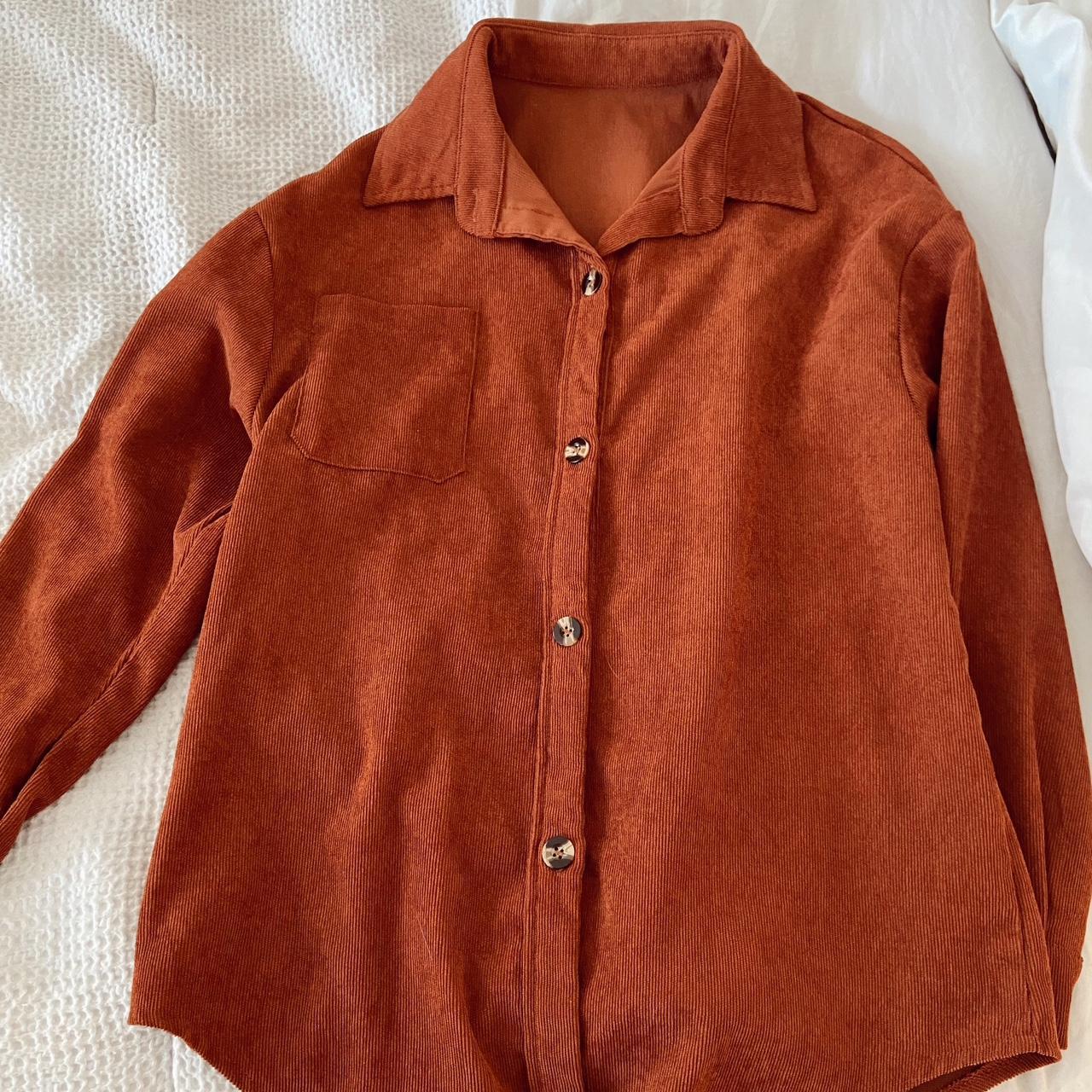 Medium burnt orange shacket fits oversized In great... - Depop