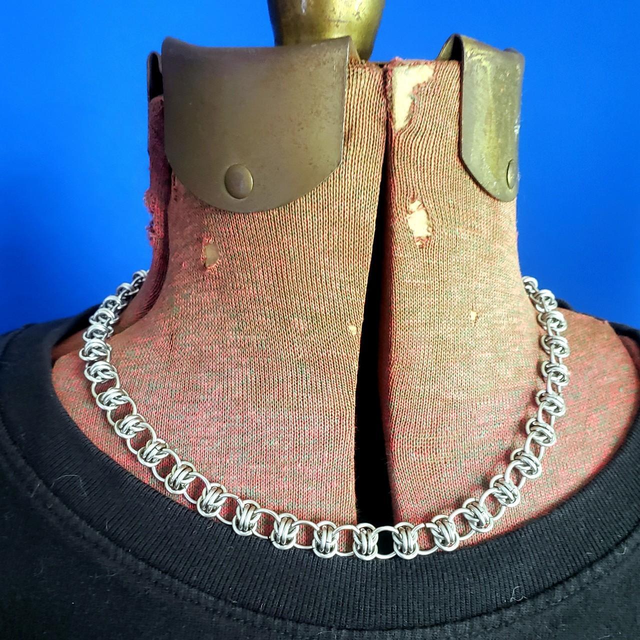 Chainmail stainless steel barrel weave chain... - Depop