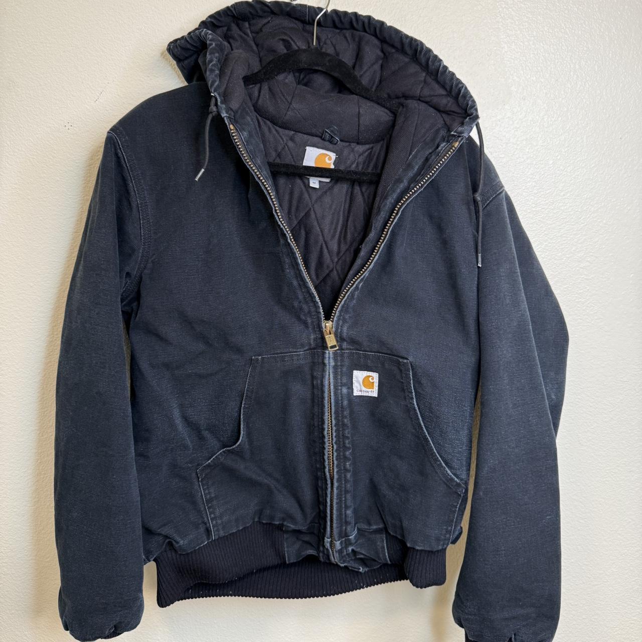 Black Carhartt jacket Distressed Black Medium | Depop