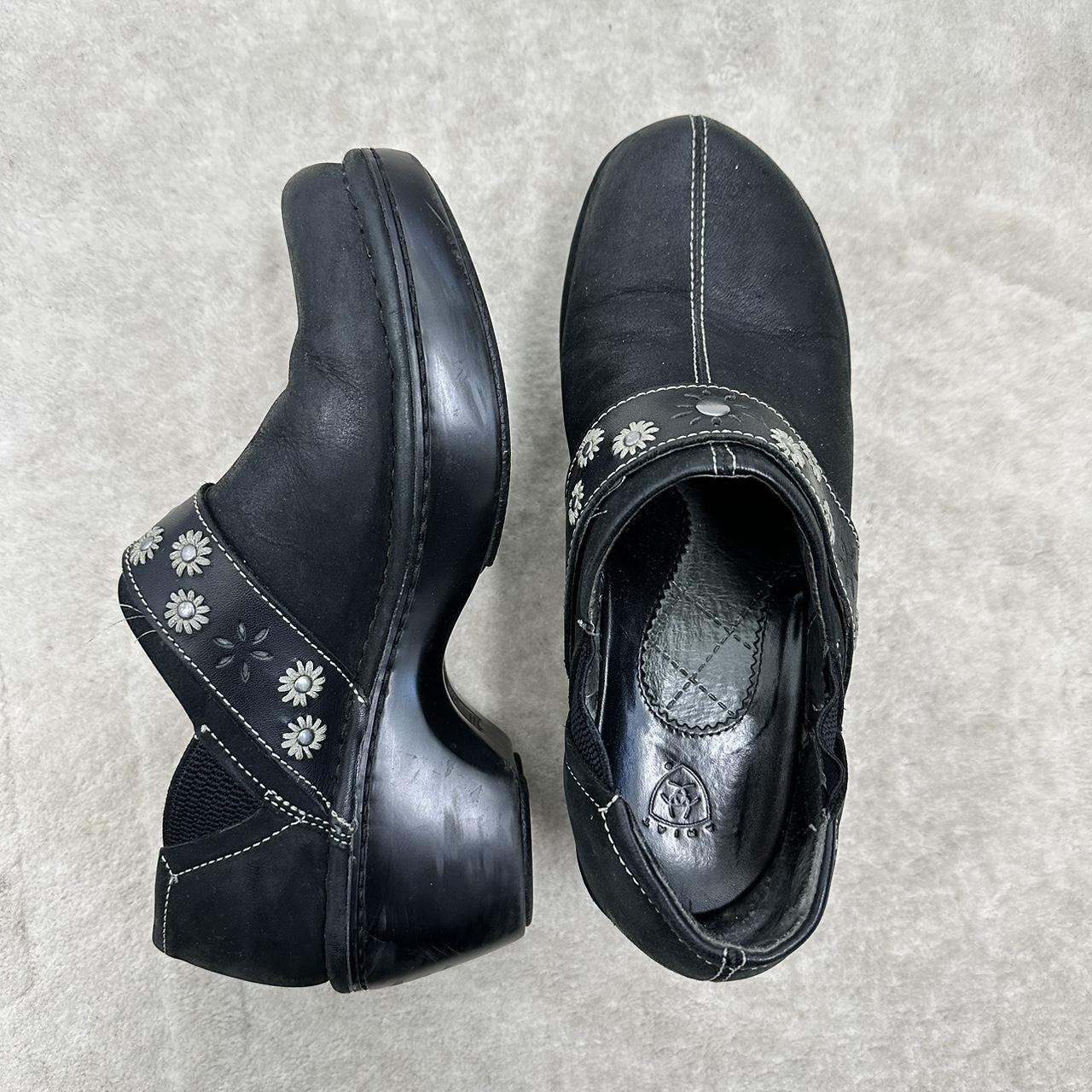 Ariat Black Brushed Leather Floral Studded... - Depop