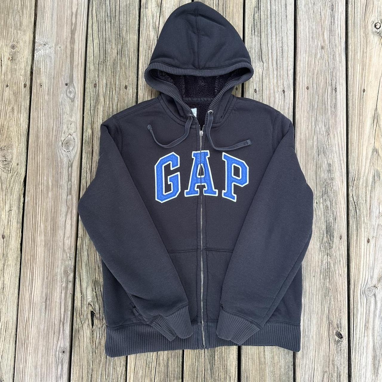 GAP Fur Zip-Up Jacket •Size:... - Depop
