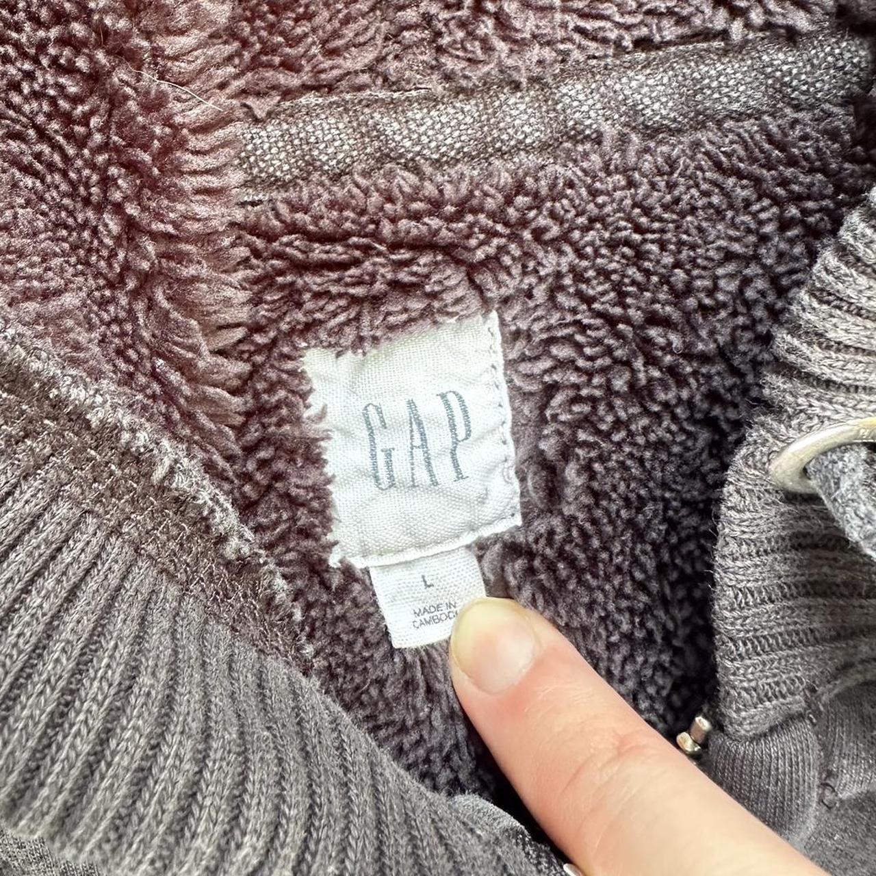 GAP Fur Zip-Up Jacket •Size:... - Depop