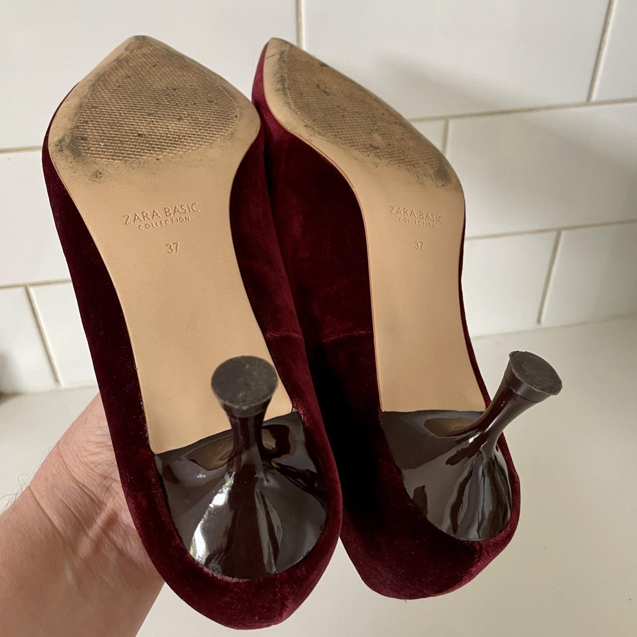 Zara Women's Burgundy Footwear | Depop