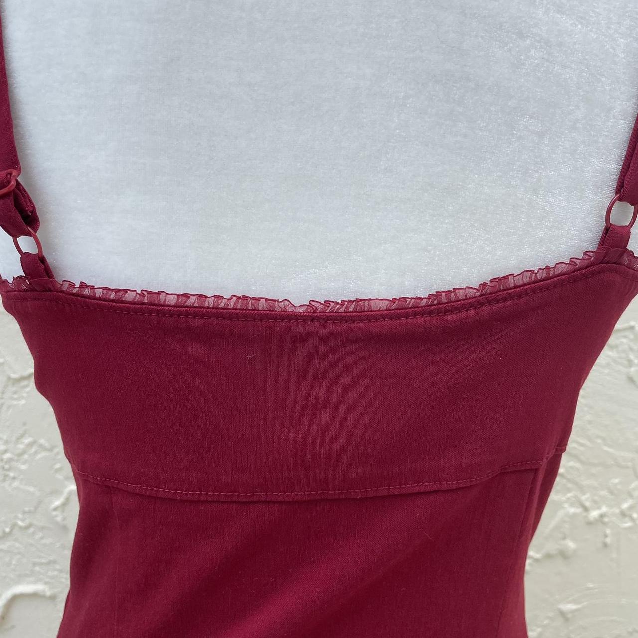 Express Women's Red and Burgundy Dress | Depop