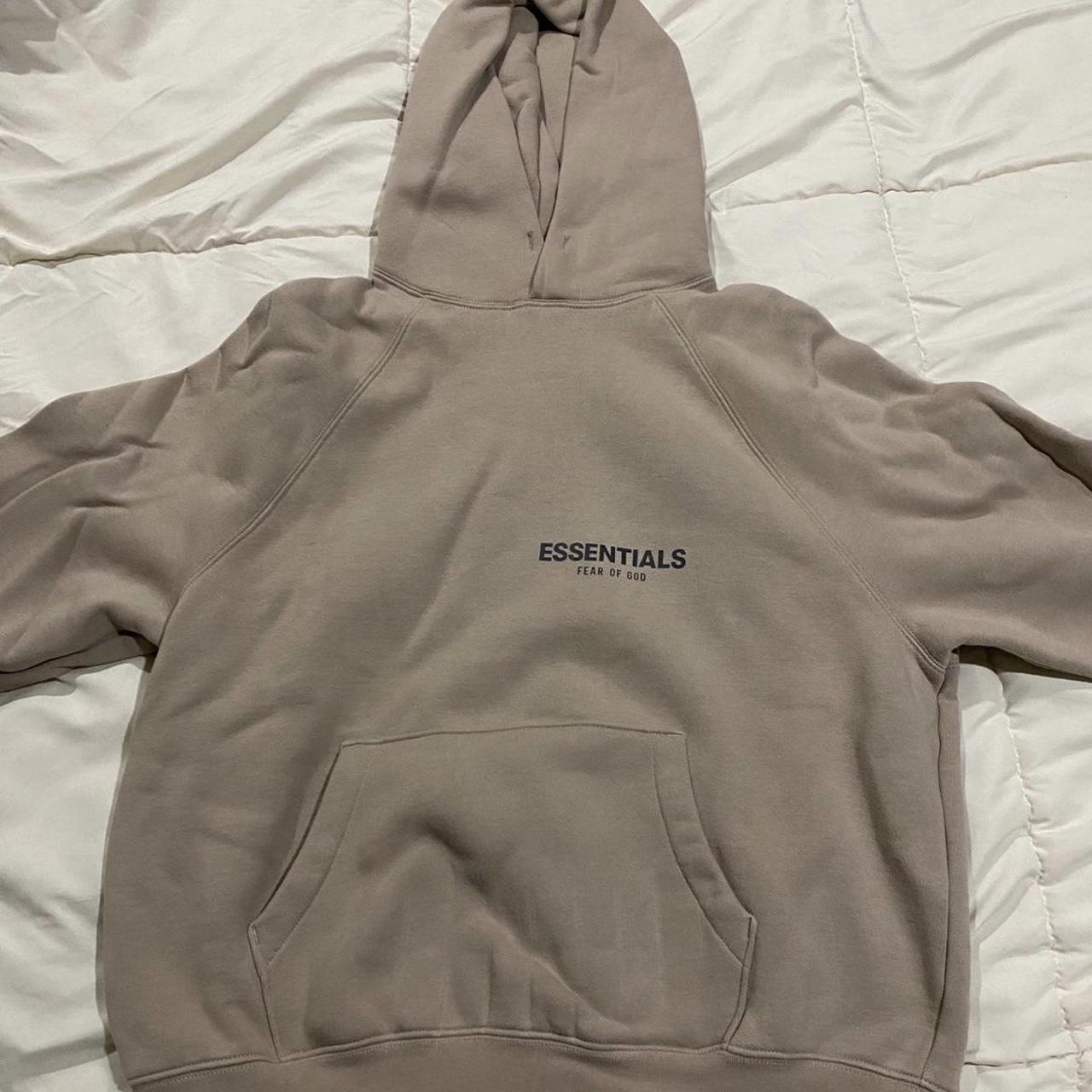 Taupe/ Beige Essentials Hoodie Fear Of God Worn... - Depop