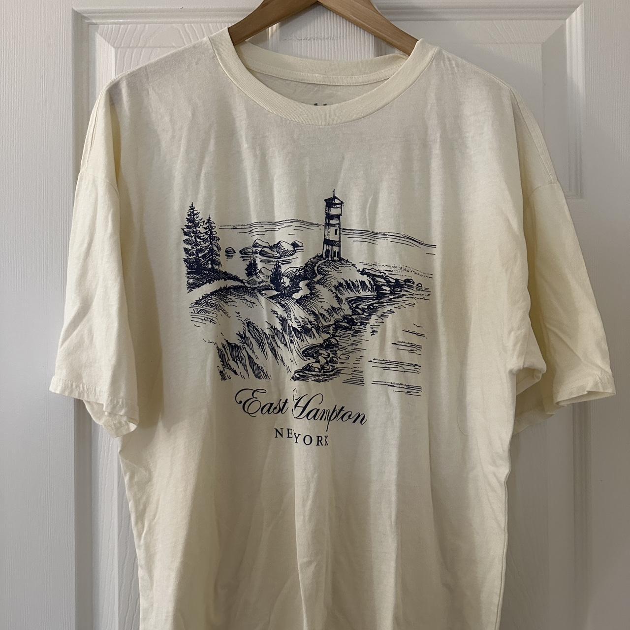 Oversized cream graphic tee From Pacsun Brand... - Depop