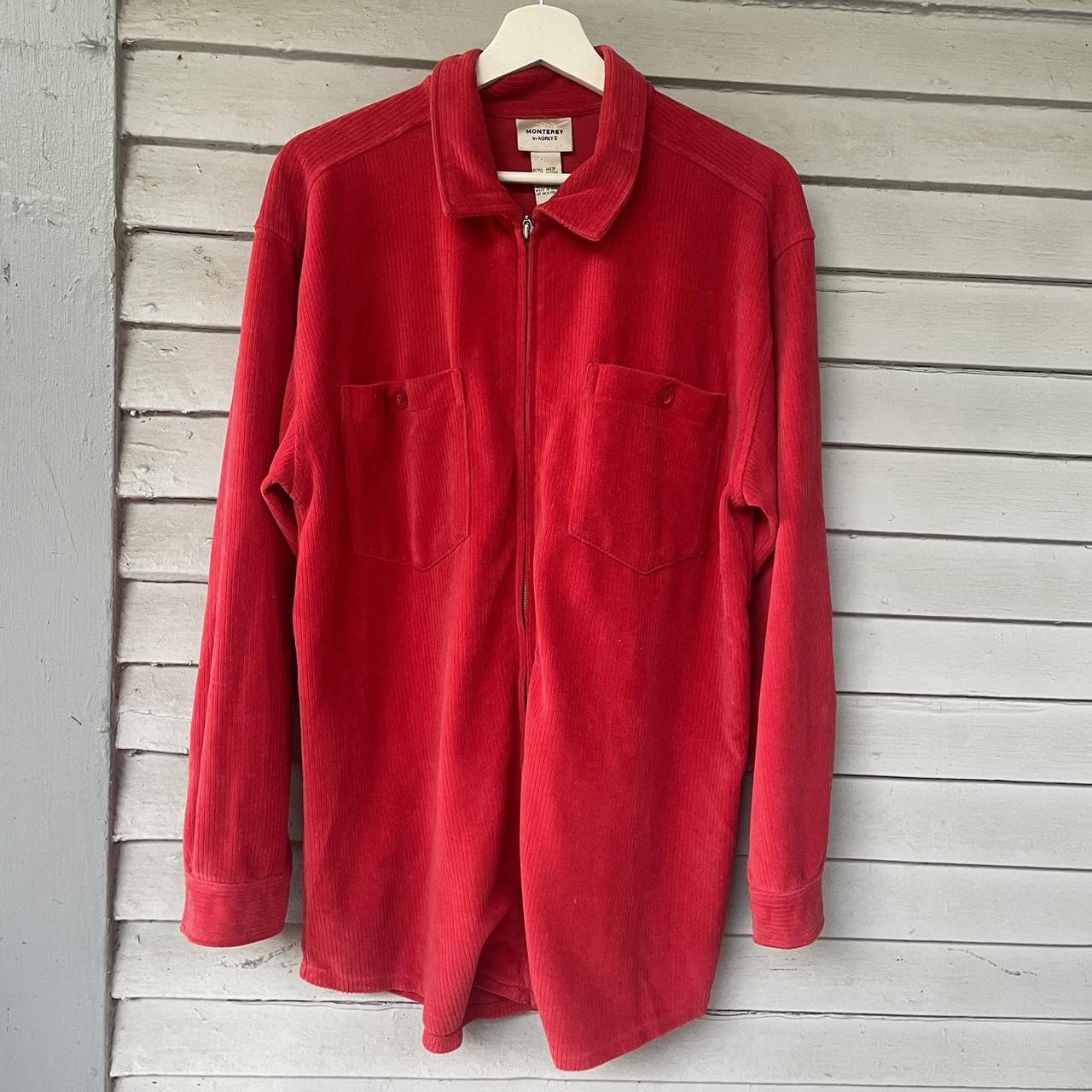 Red Zip-Up Jacket Brand: Monterey by Koret Size... - Depop