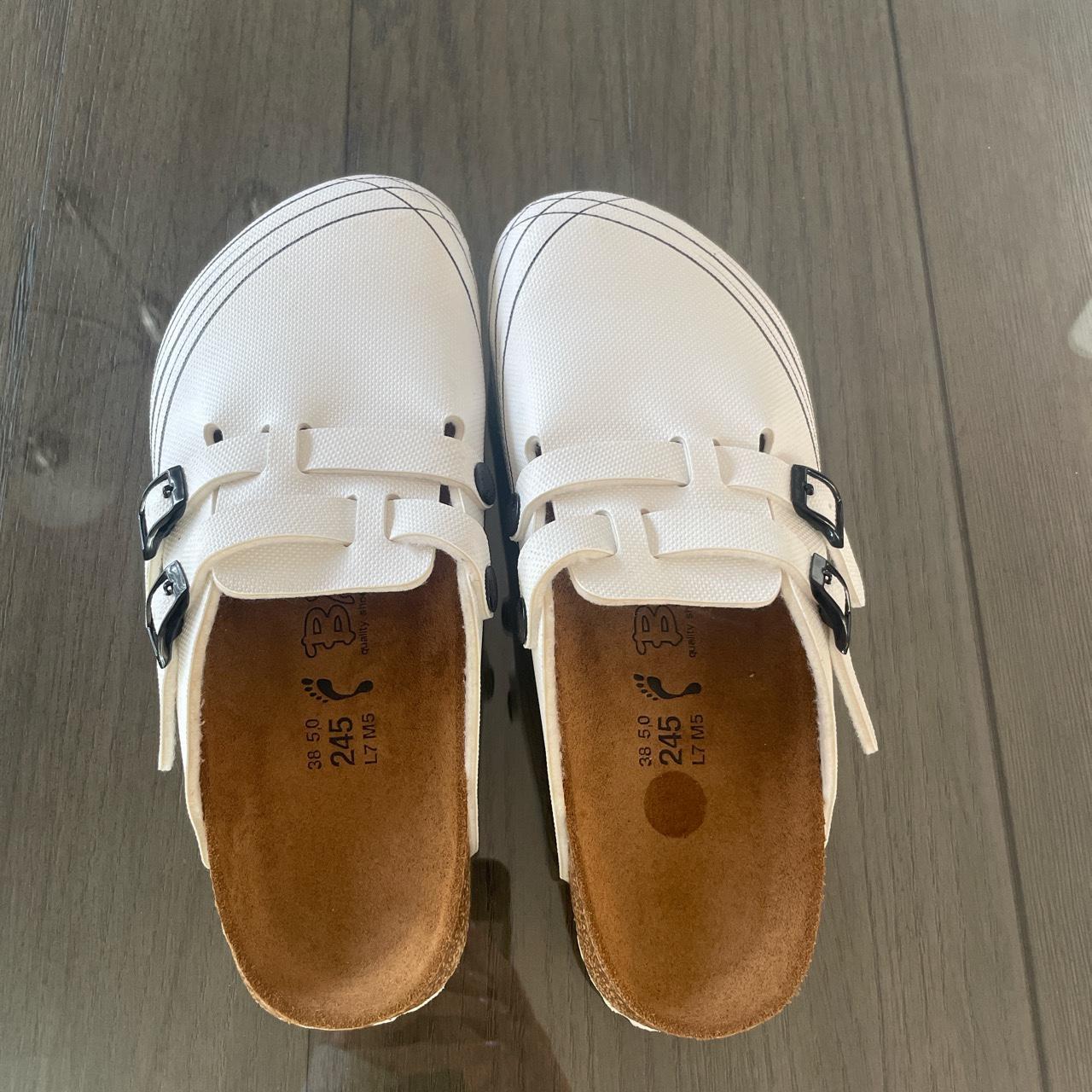 - White Birki Clogs made in Germany - size 245 fits... - Depop