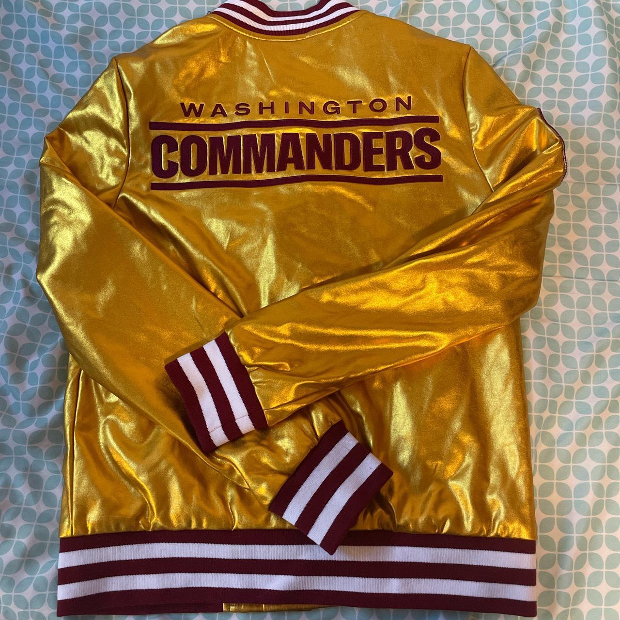 Washington Commanders Gold Metallic Bomber... - Depop
