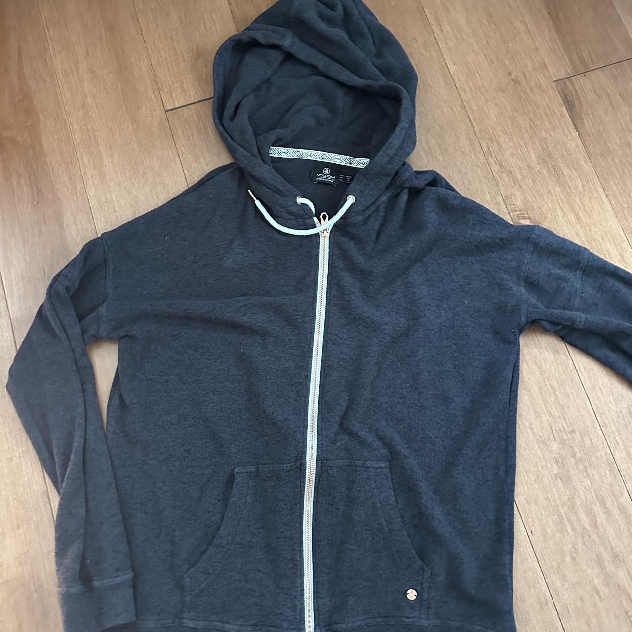 super cute volcom zip up grey- medium - Depop