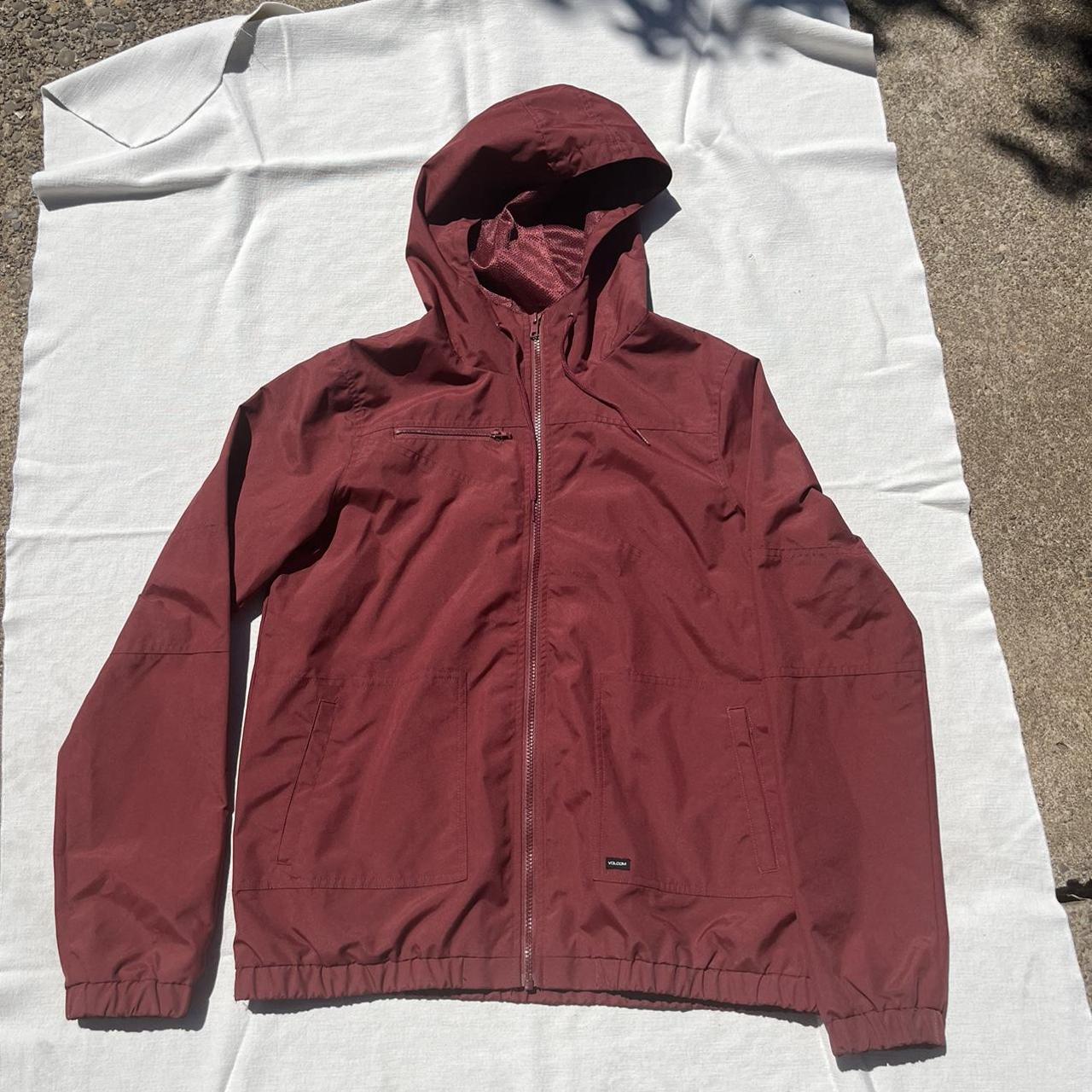 Volcom Rain jacket / shell Maroon in color Great... - Depop