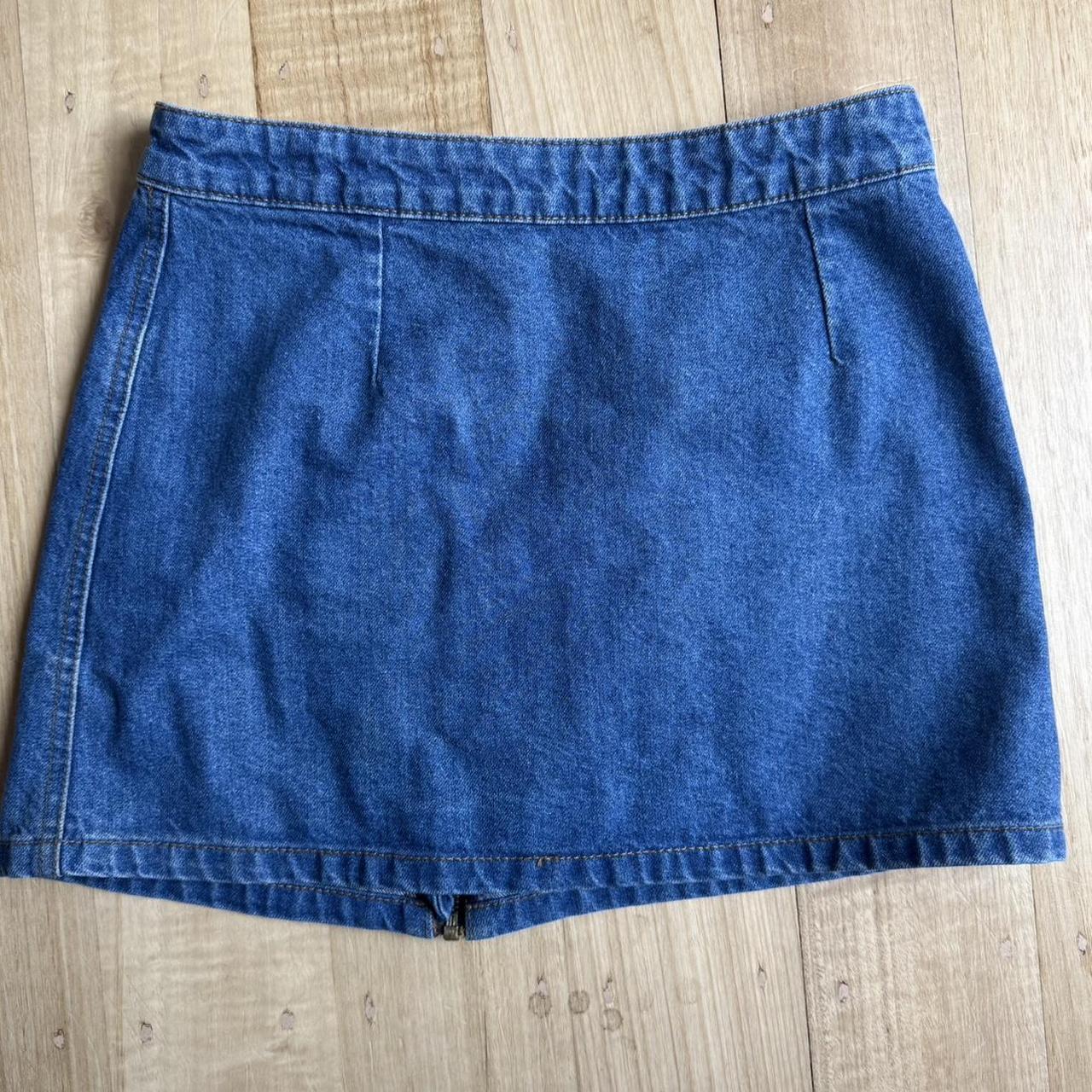Dotti denim skirt with full zip back. Only worn a... - Depop