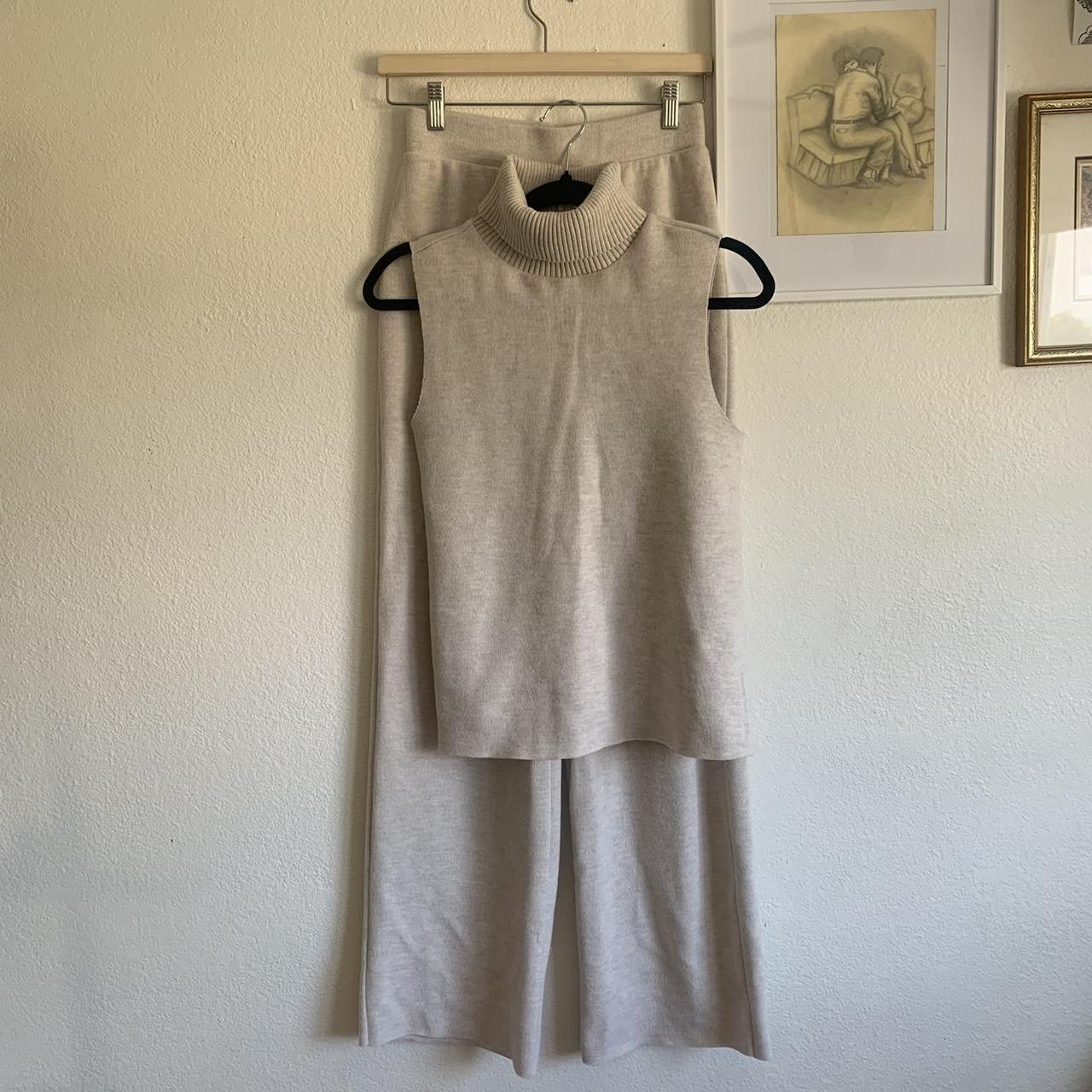 Zara cream Knit top and pants set Turtle neck top,... - Depop