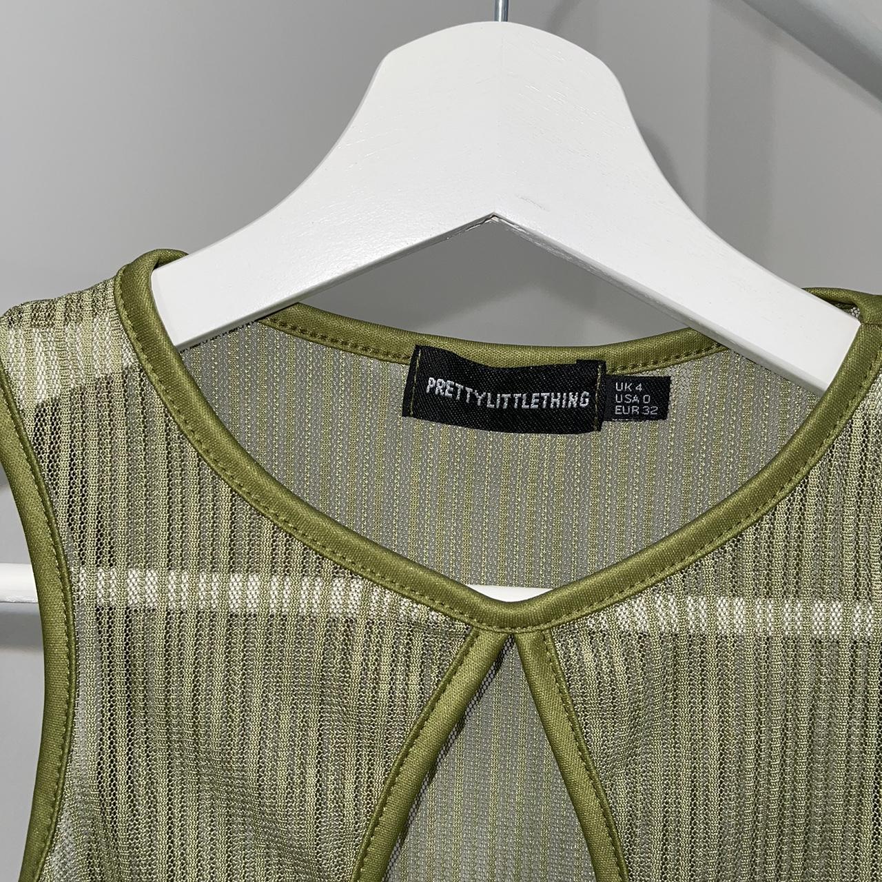 Plt green sheer crop top with cut out... - Depop