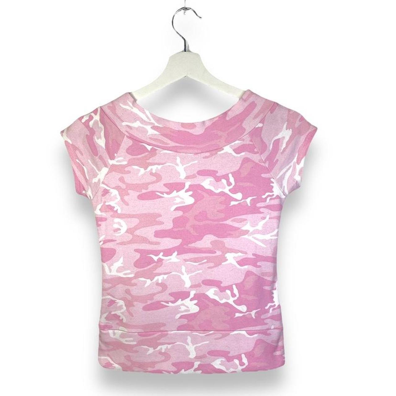 Hot pink camouflage shirt with zippers. Fits size... - Depop