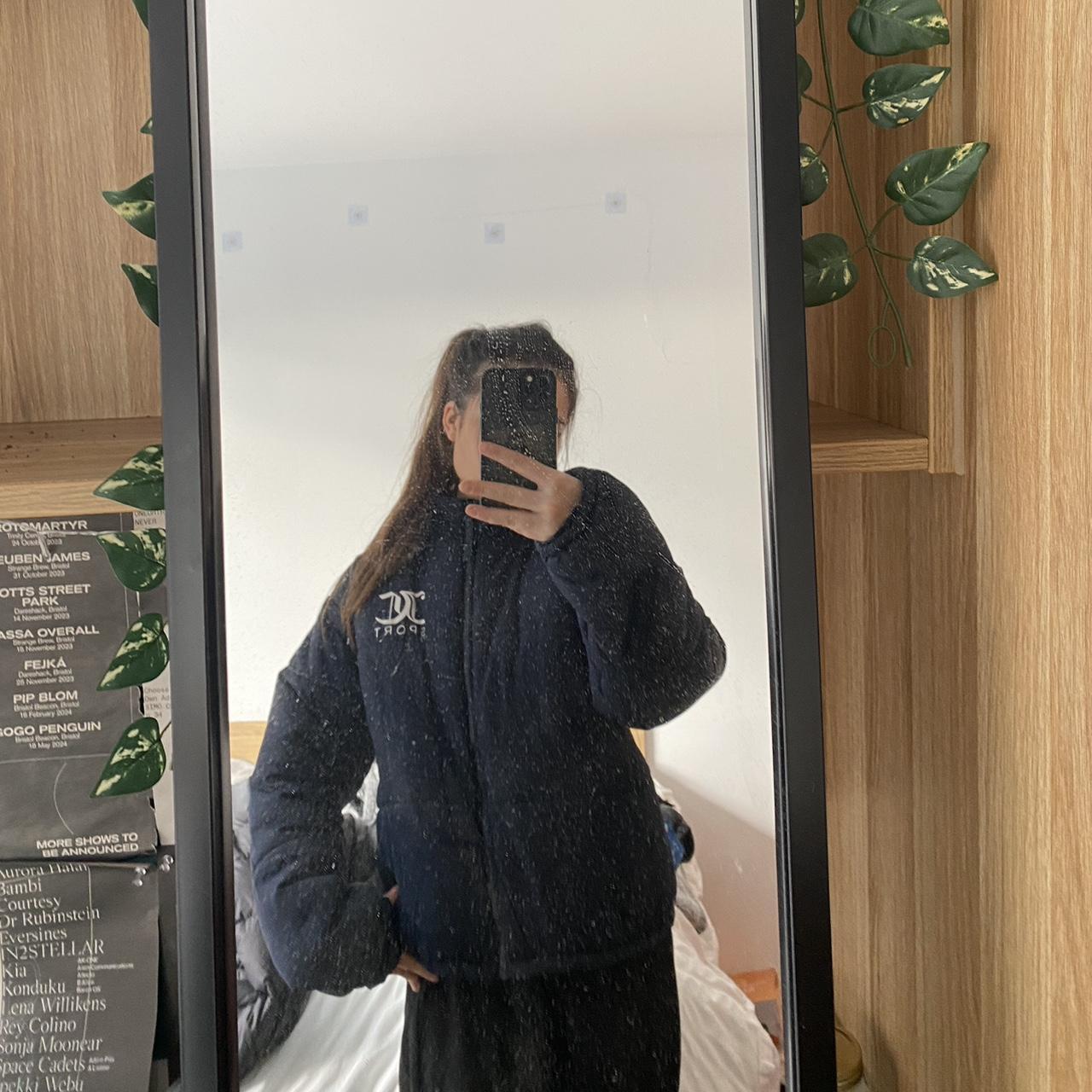 navy juicy couture puffer coat jc sport size medium... - Depop