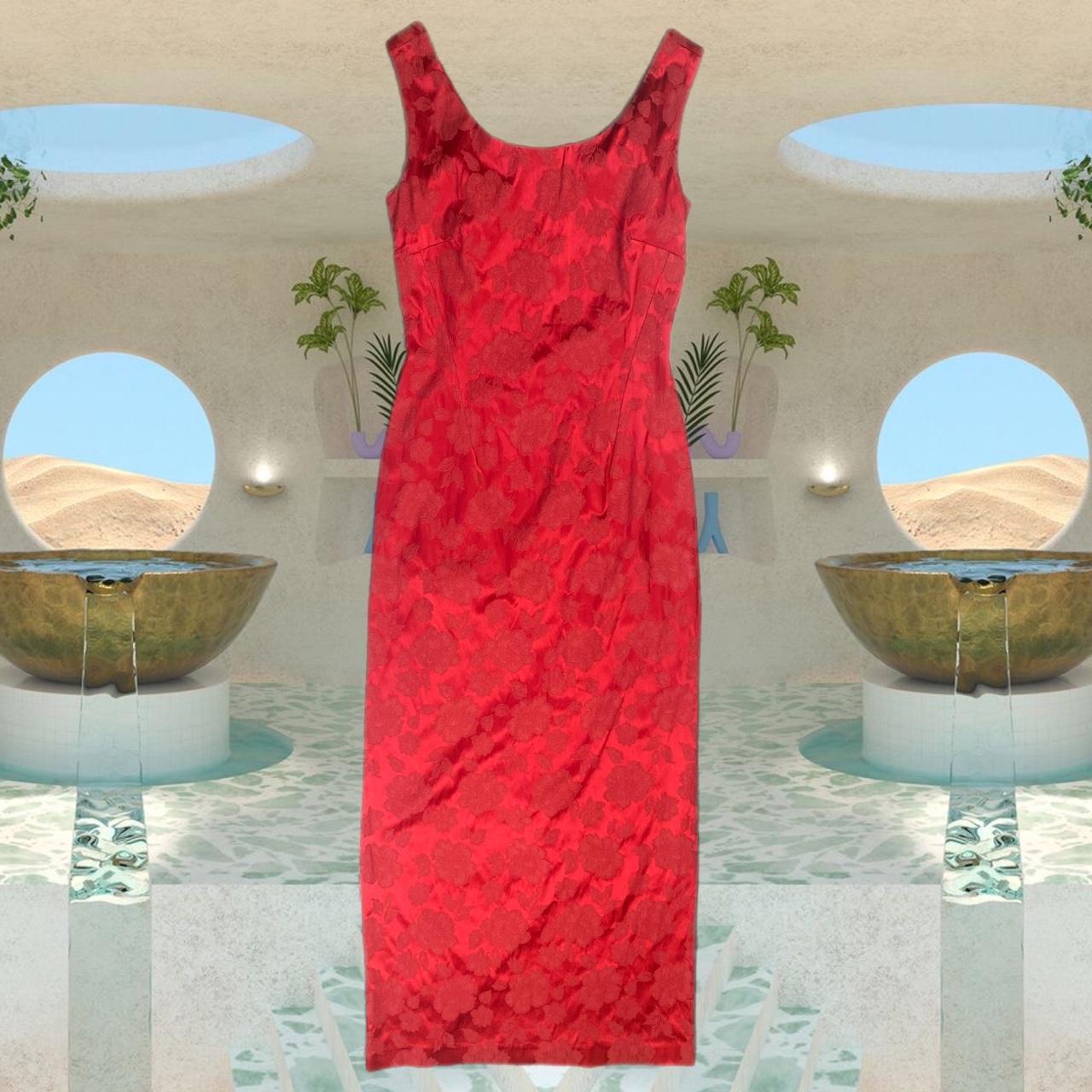 True Vintage Monsoon Twilight red satin full length... - Depop