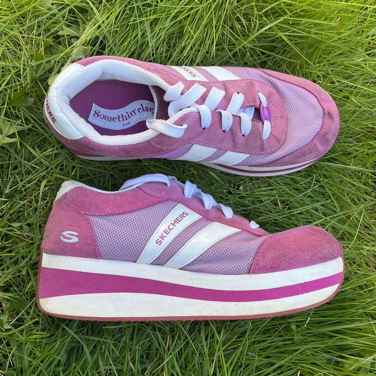 Super cute vintage platform Skechers with suede... - Depop