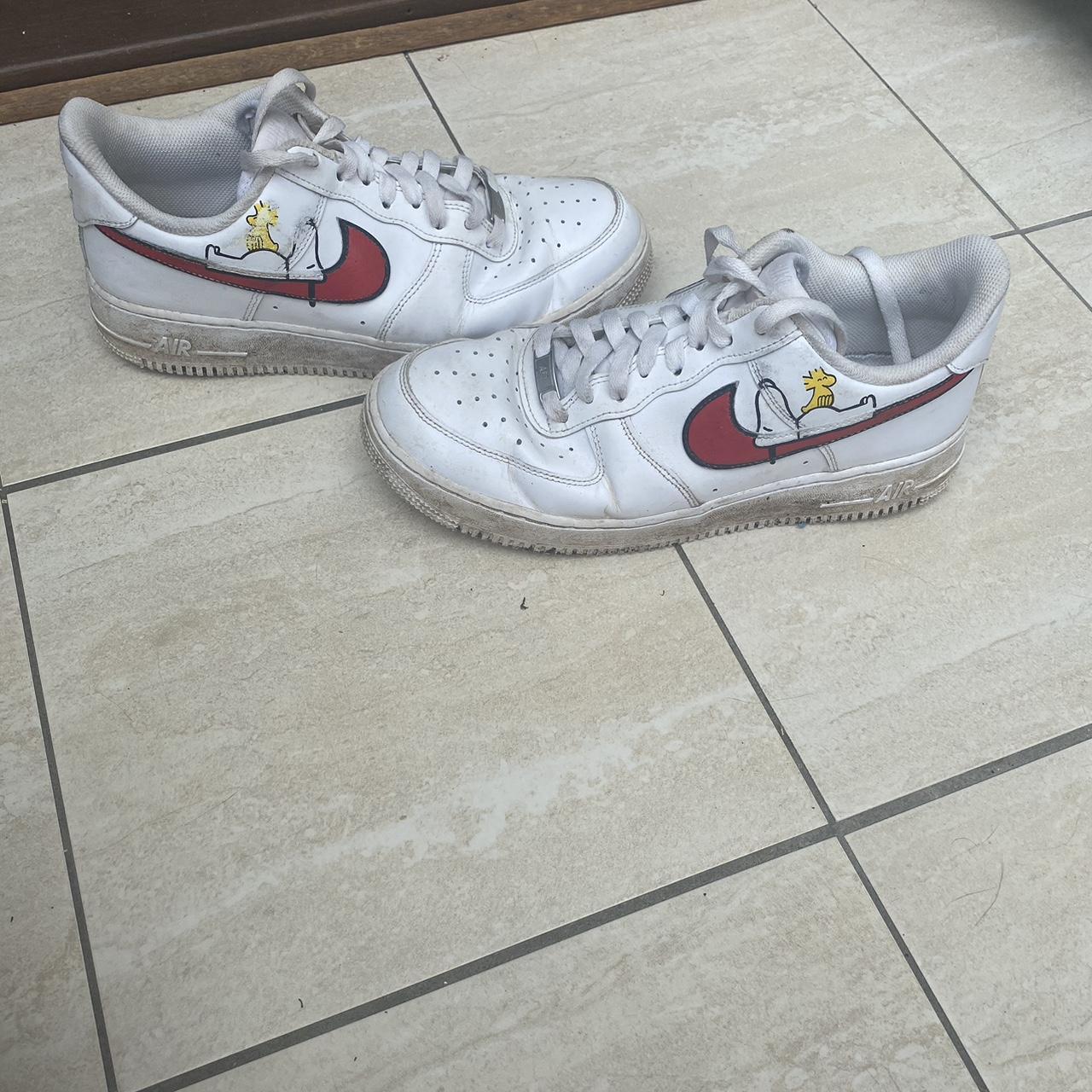 Size 9 custom Snoopy air force 1s. Good condition, a... - Depop