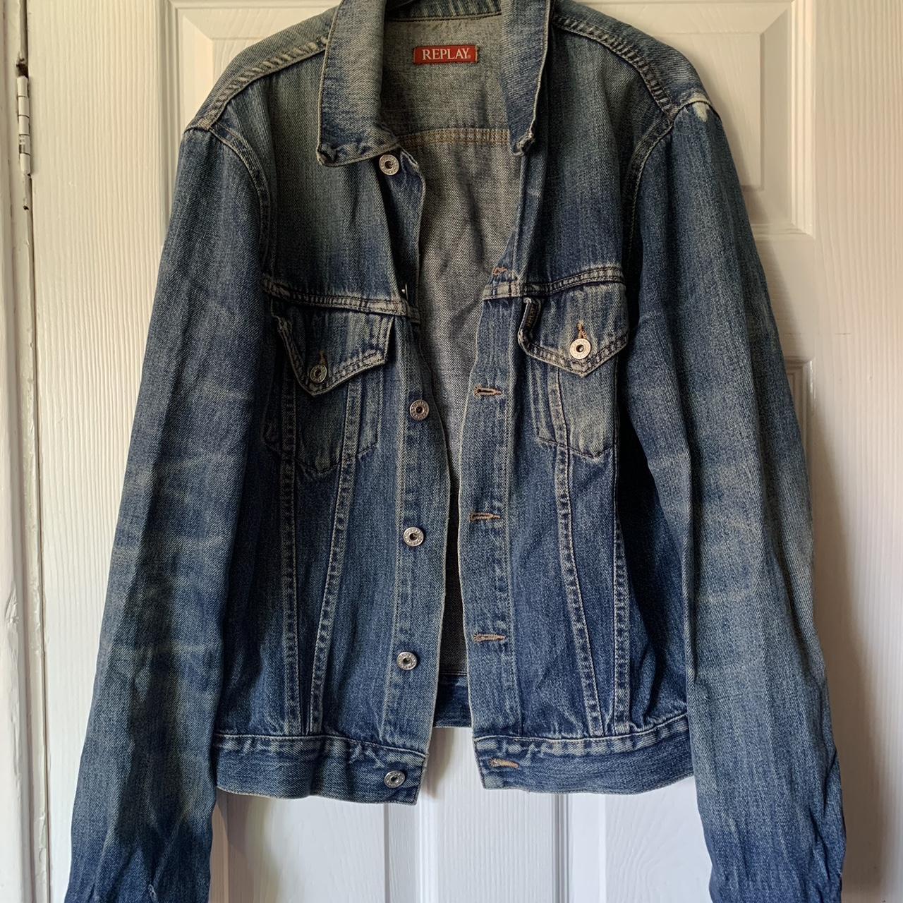 REPLAY vintage denim jacket - worn but still good... - Depop