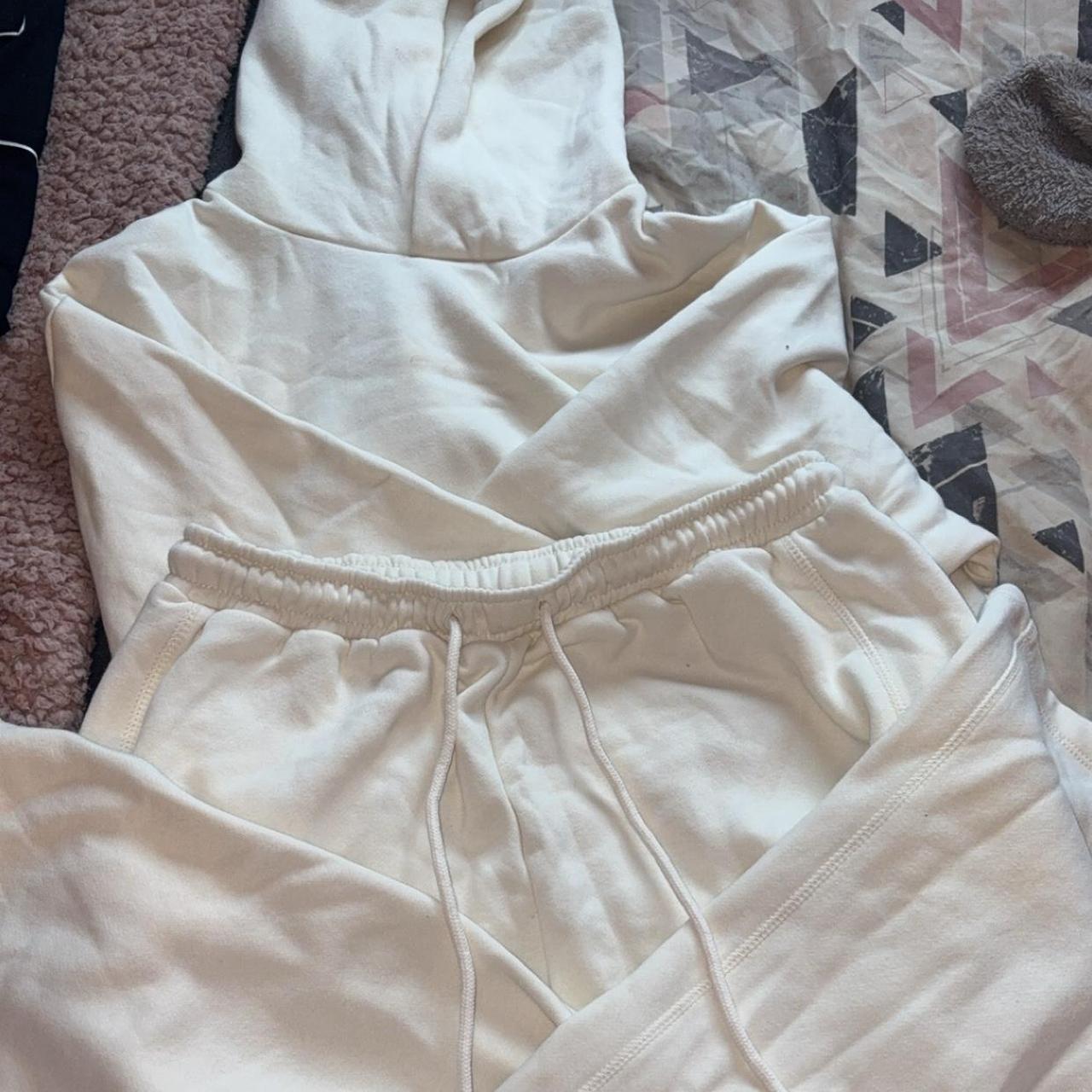 Cream Zara wide leg tracksuit set Selling as too... | Depop