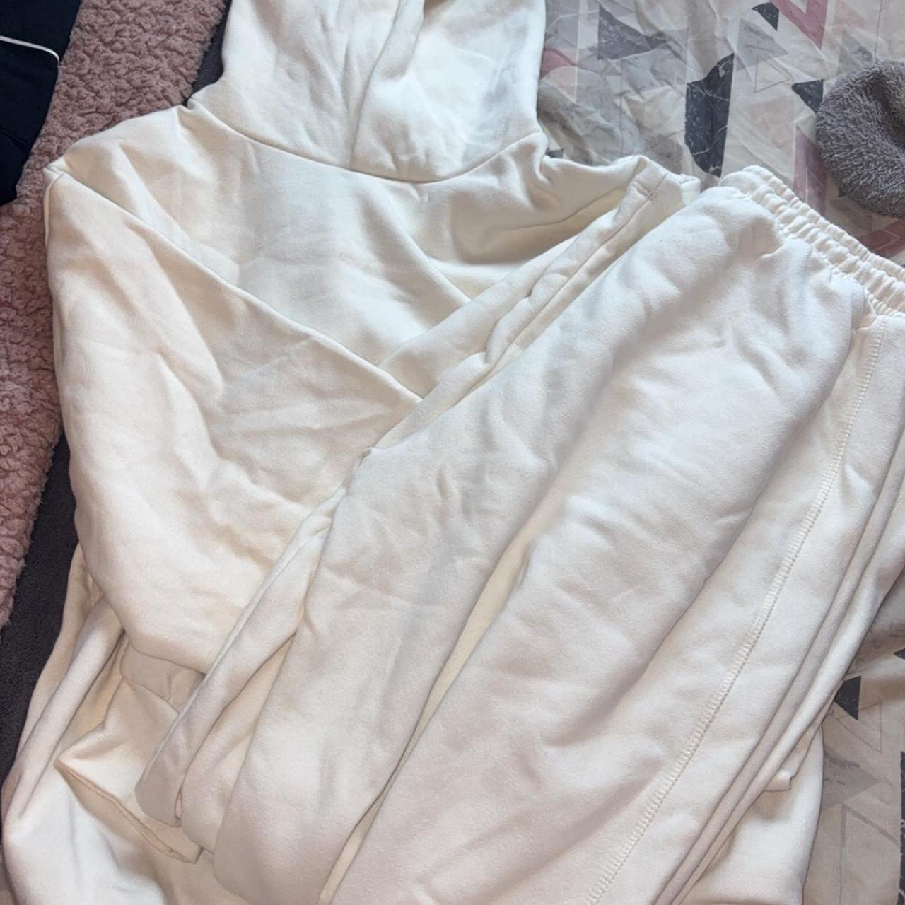 Cream Zara wide leg tracksuit set Selling as too... | Depop