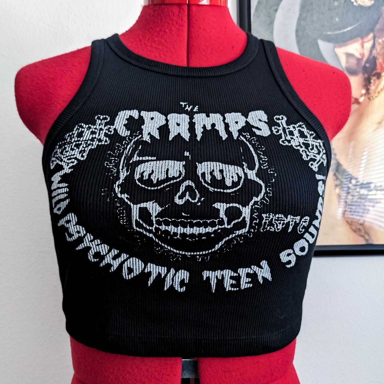 The Cramps screen print crop top. Cotton ribbed tank... - Depop