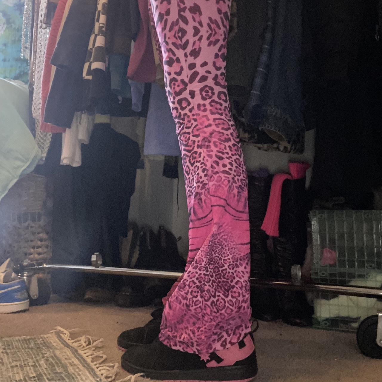 the absolute coolest pink cheetah printed pants 💿🤍💕... - Depop